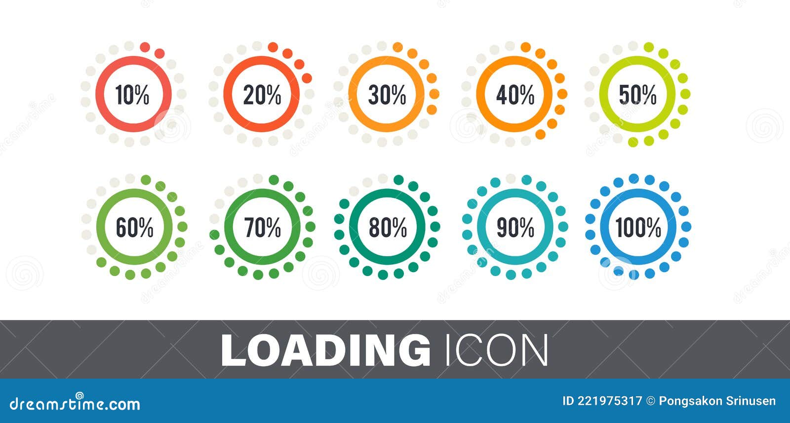 Loading Icon Collection. EPS 10 Stock Vector - Illustration of ...