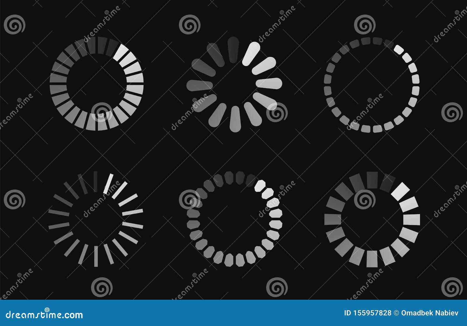 Loading icon collection. stock vector. Illustration of pictogram ...