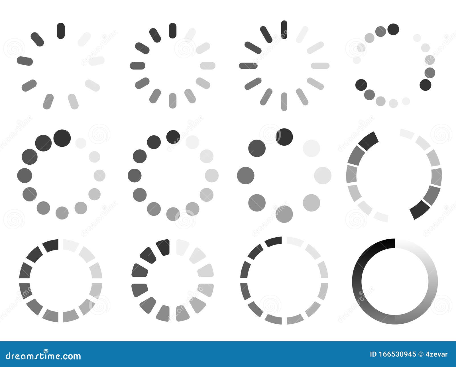 Loading Icon Collection Set. Vector Illustration Preloaders Stock ...