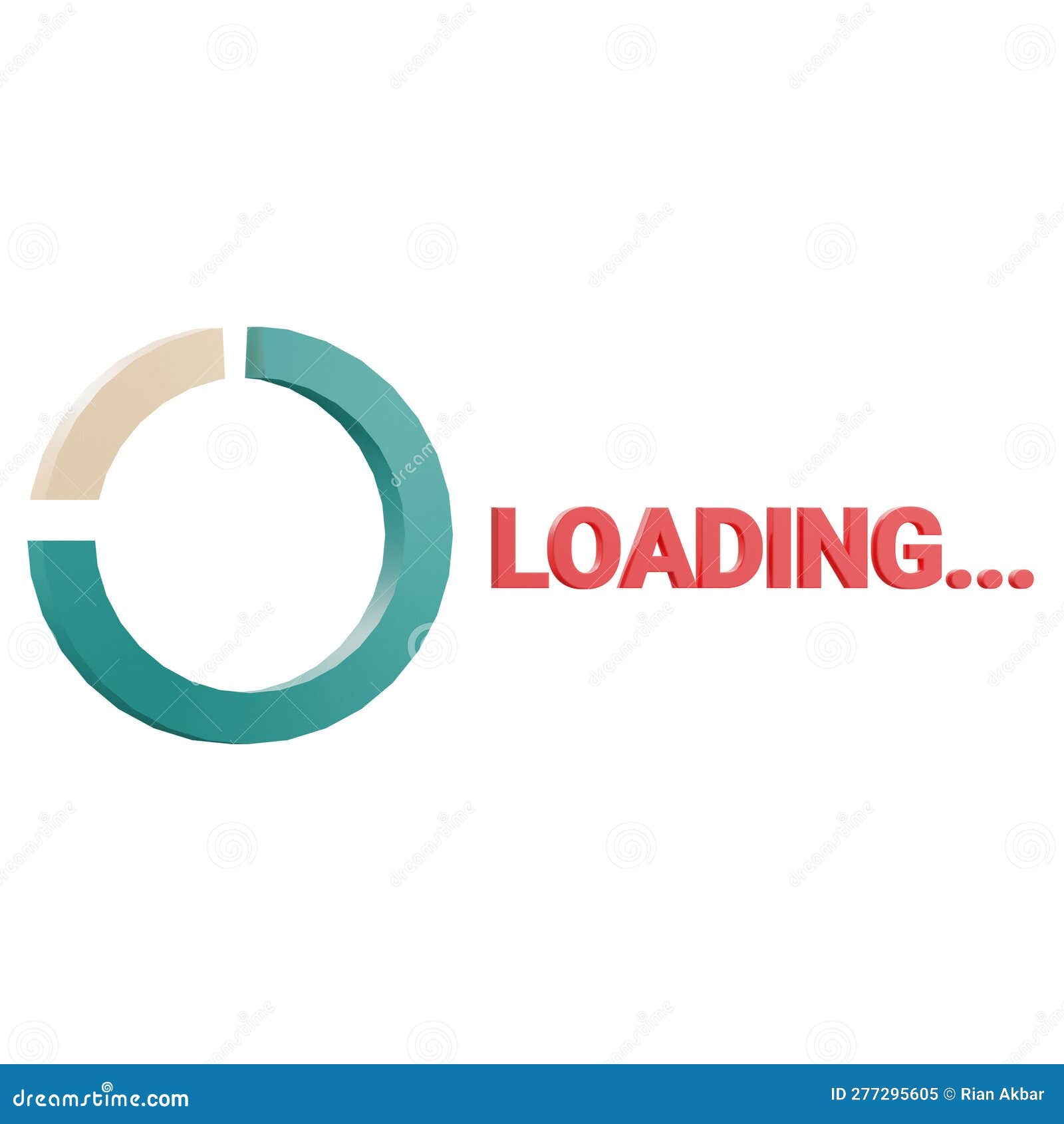 3d Render Loading Icon on Transparent Background Stock Illustration ...