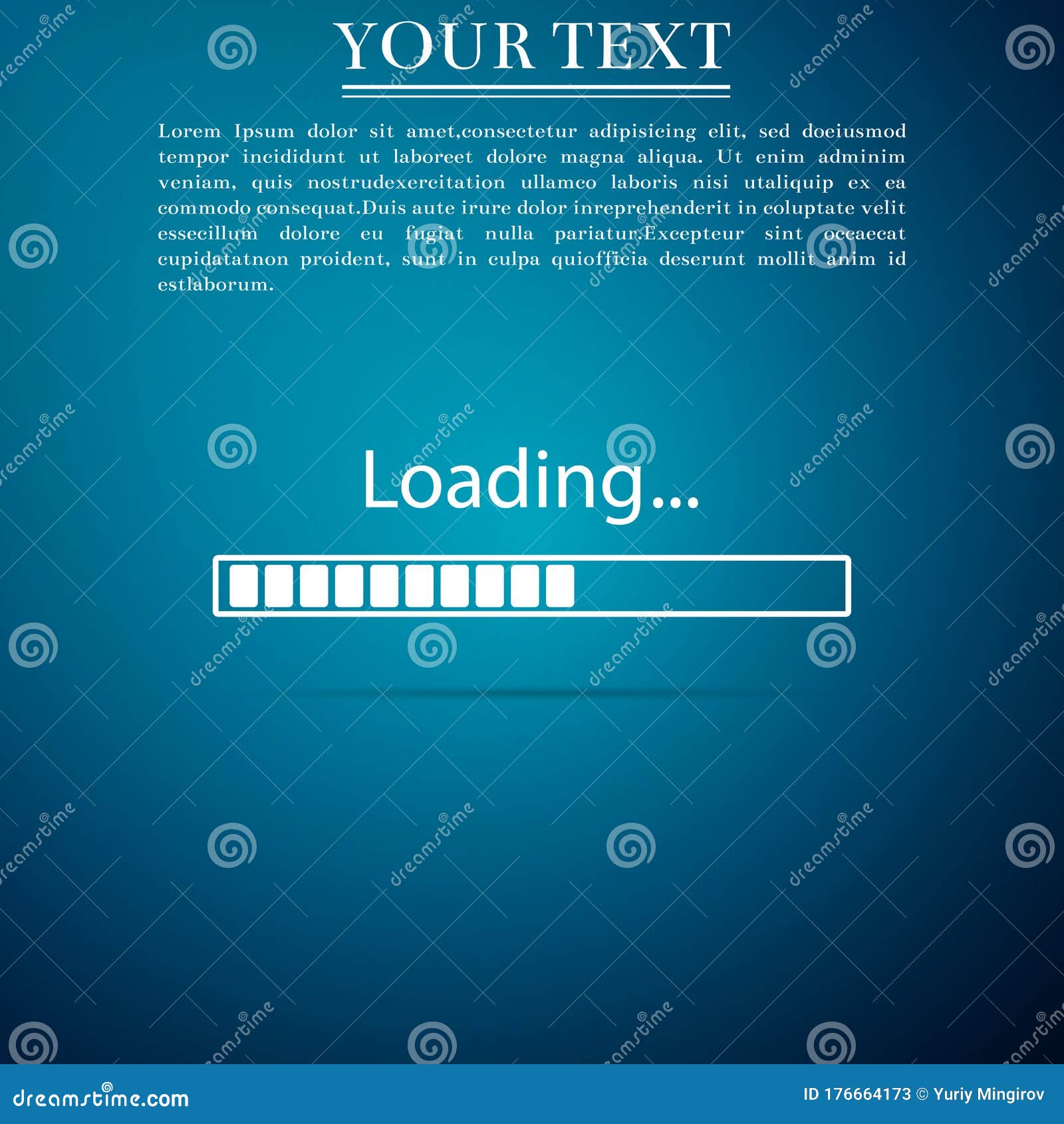 Loading Icon Isolated on Blue Background. Progress Bar Icon Stock ...