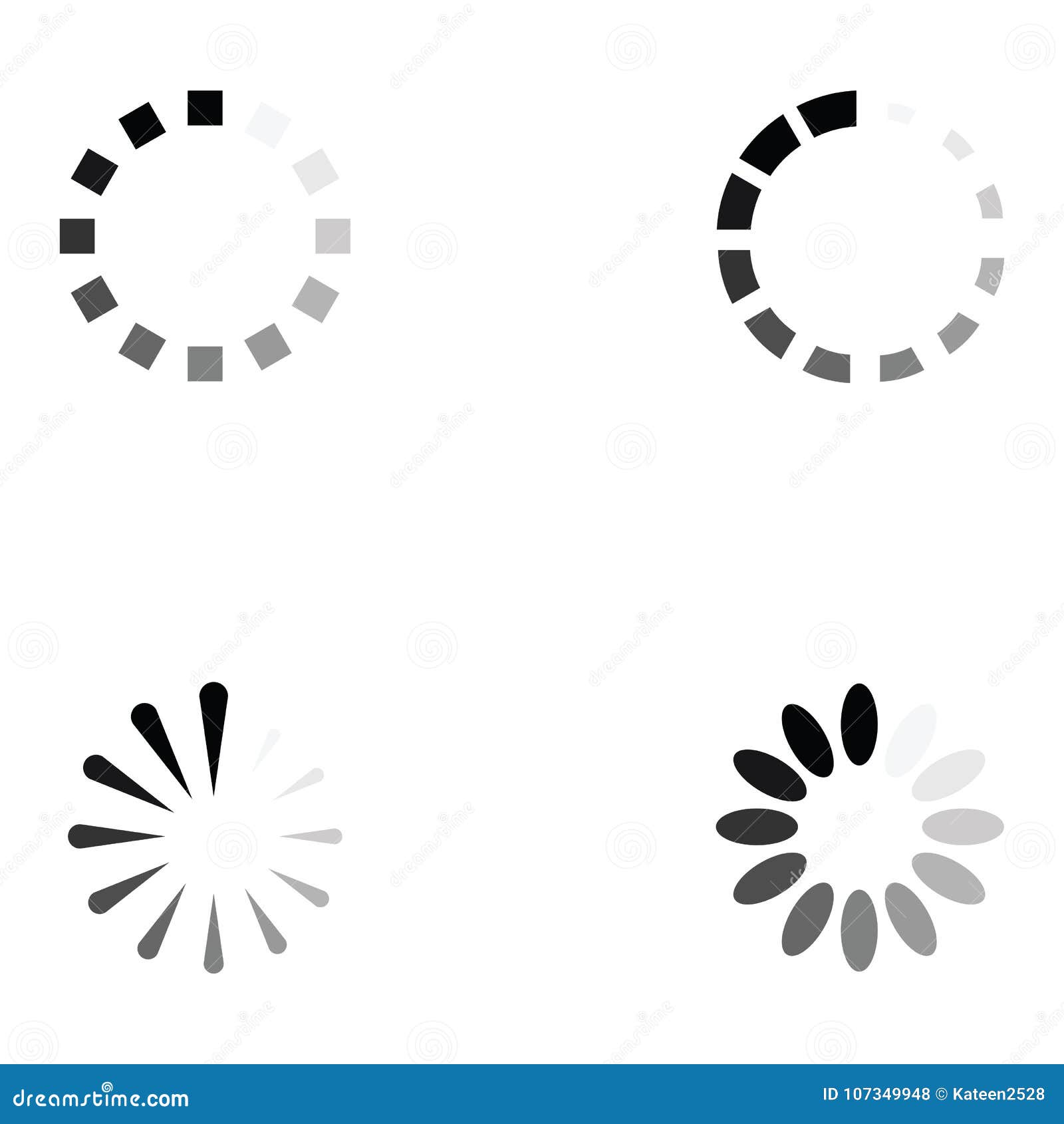 Loading icon set stock vector. Illustration of load - 107349948