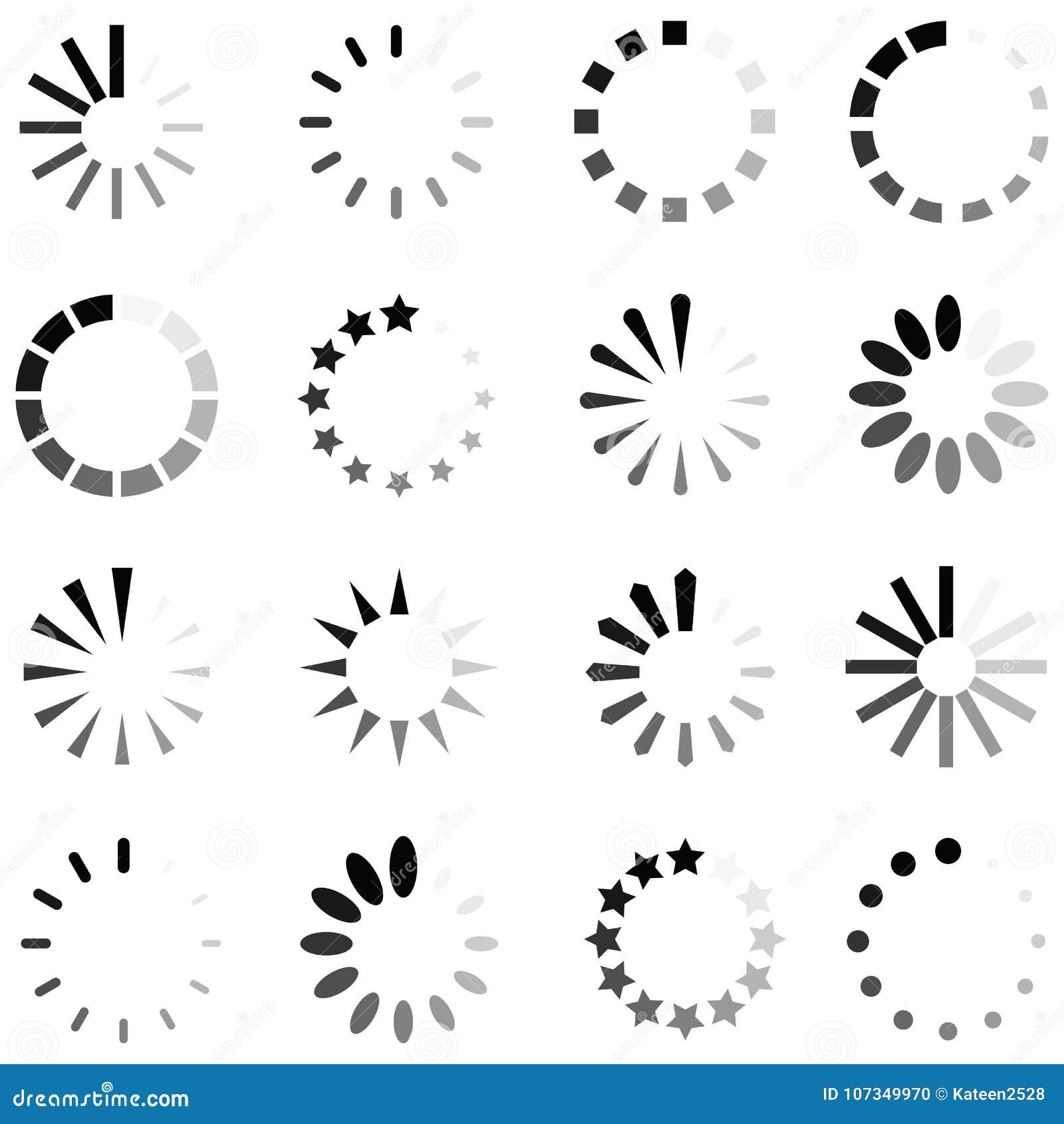 Loading icon set stock vector. Illustration of website - 107349970