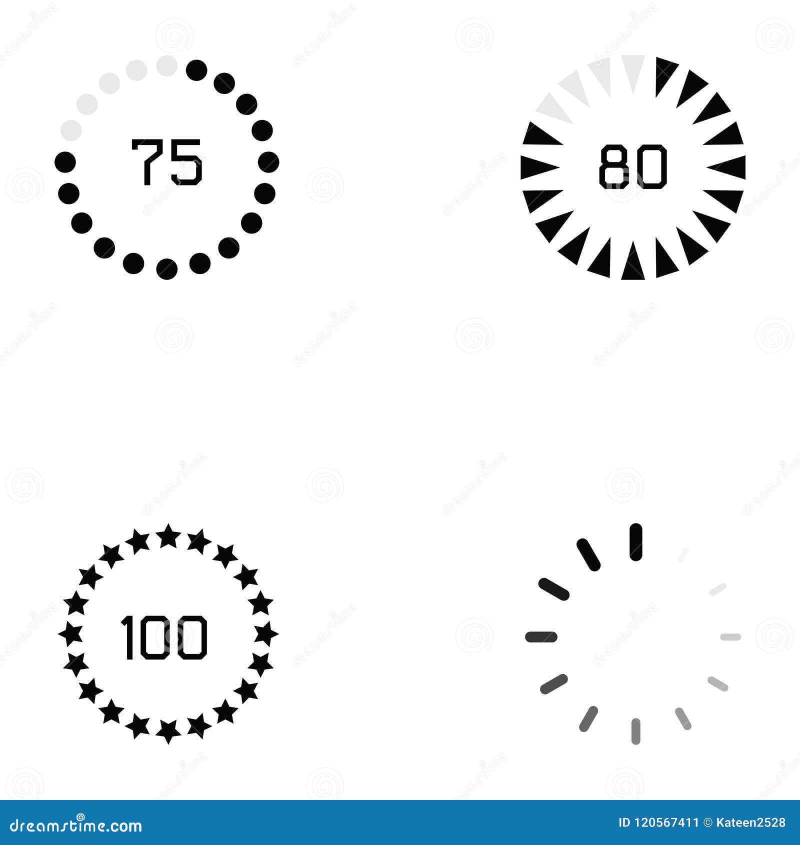 Loading icon set stock vector. Illustration of menu - 120567411