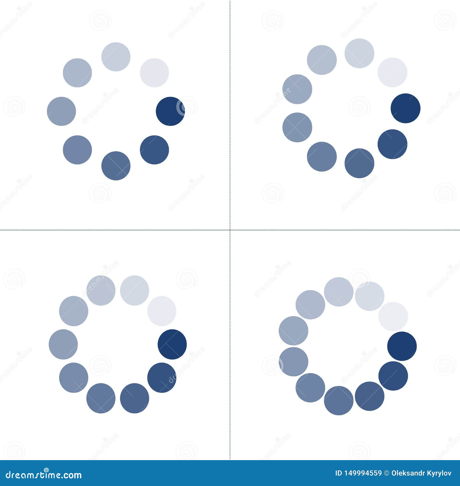 Loading Icon Set With Different Number Of Dots Or Circles Buffer Loader Or Preloader Donload