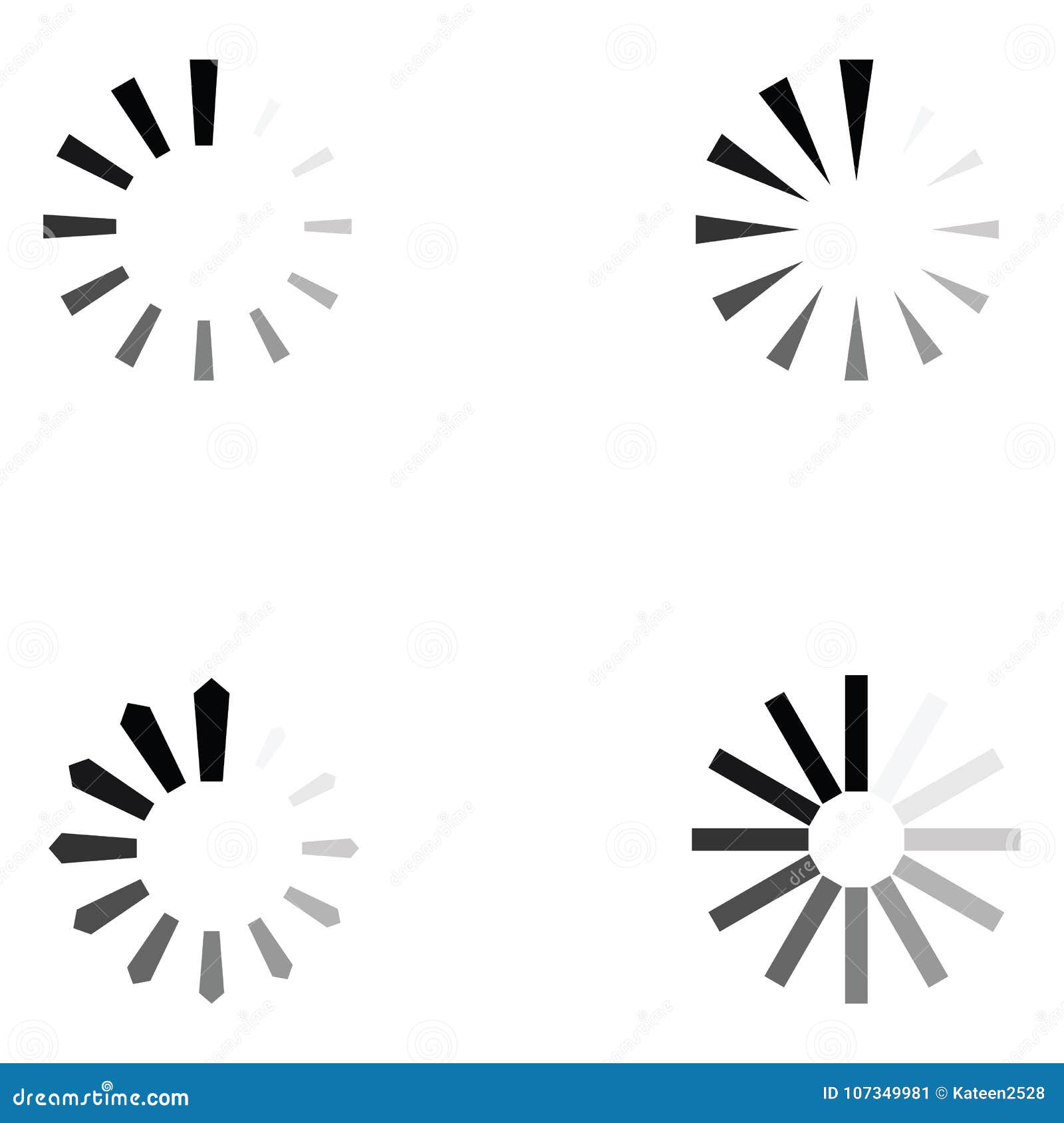 Loading icon set stock vector. Illustration of sign - 107349981