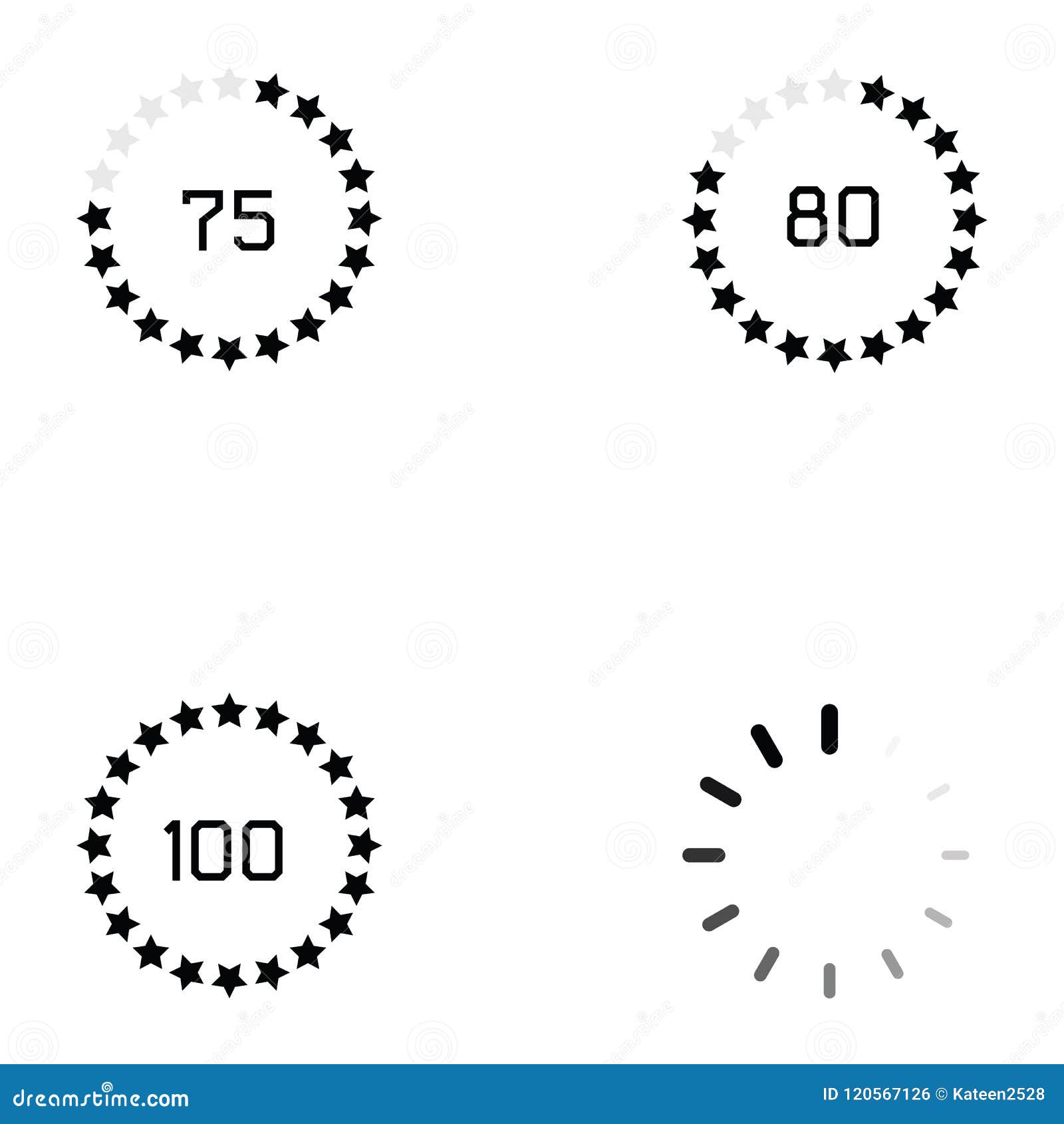 Loading icon set stock vector. Illustration of loading - 120567126