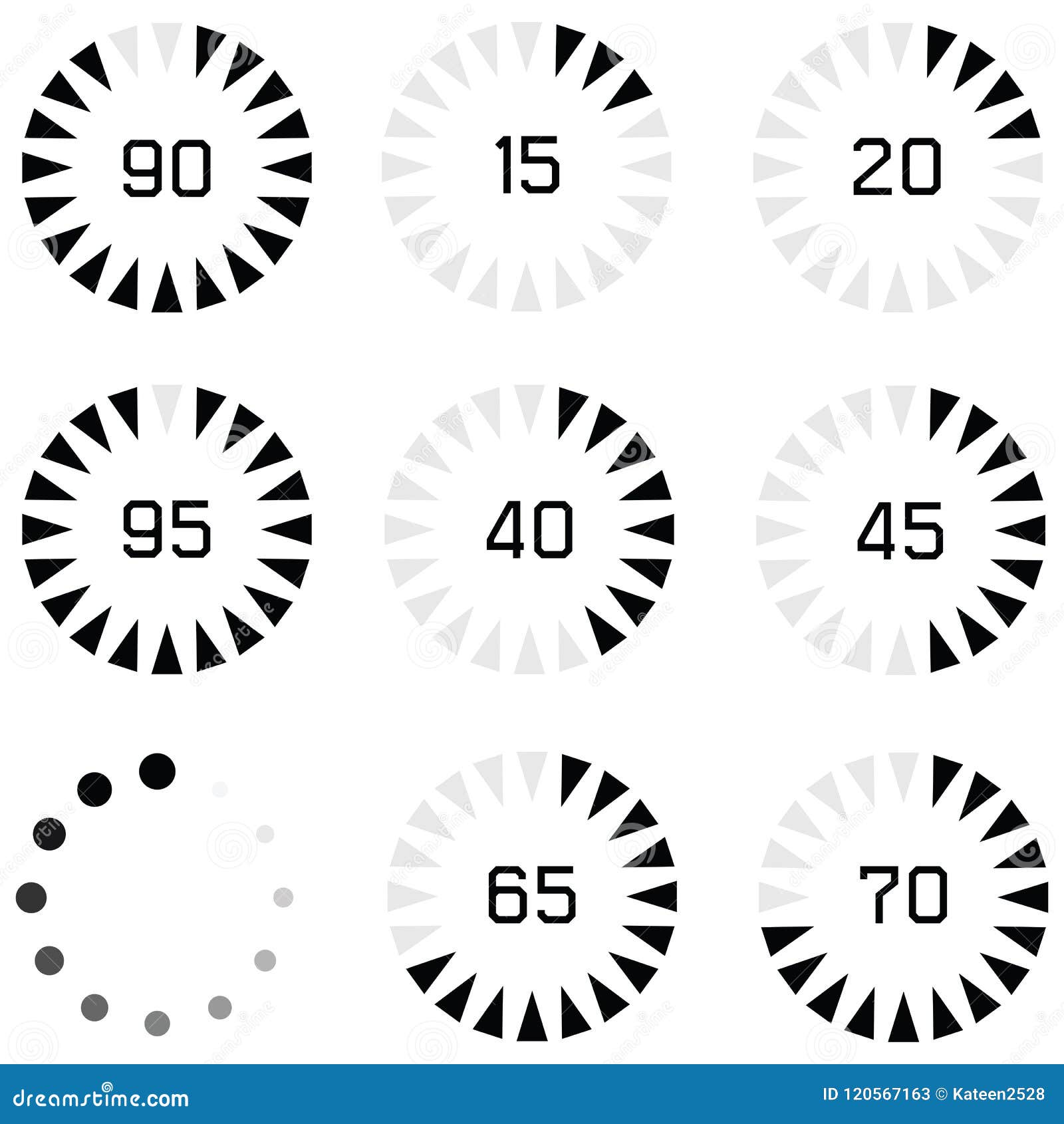 Loading icon set stock vector. Illustration of vector - 120567163