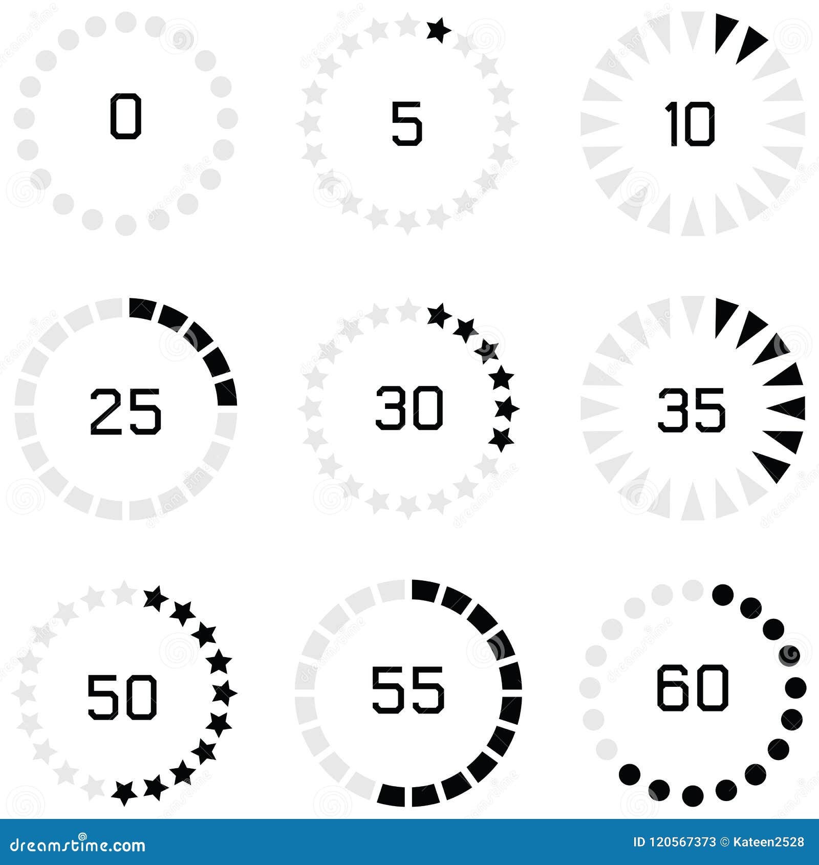 Loading icon set stock vector. Illustration of button - 120567373