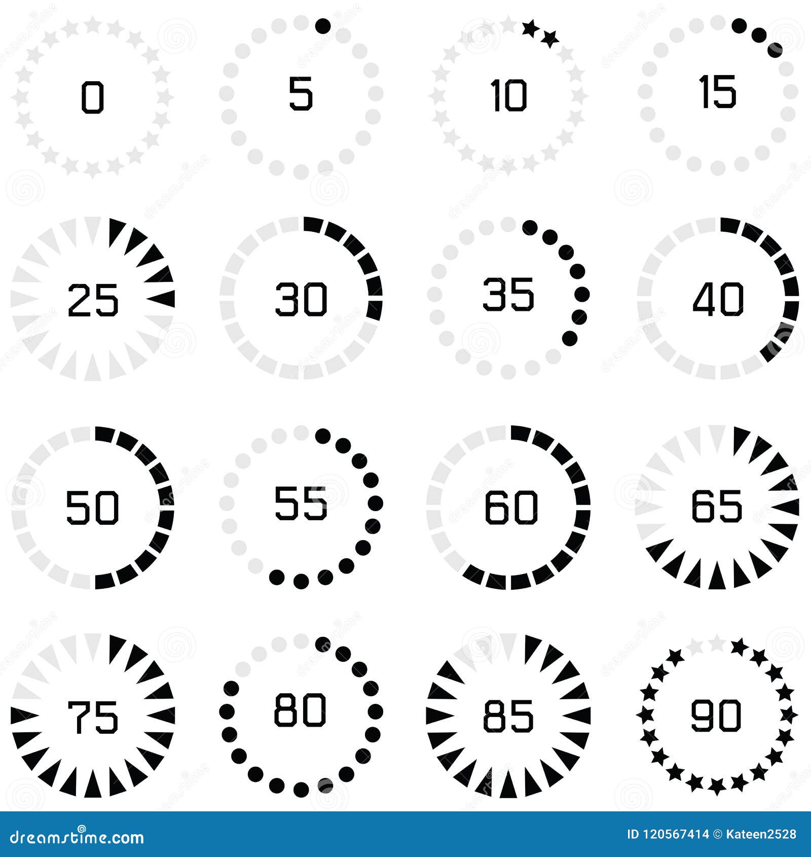 Loading icon set stock vector. Illustration of interface - 120567414