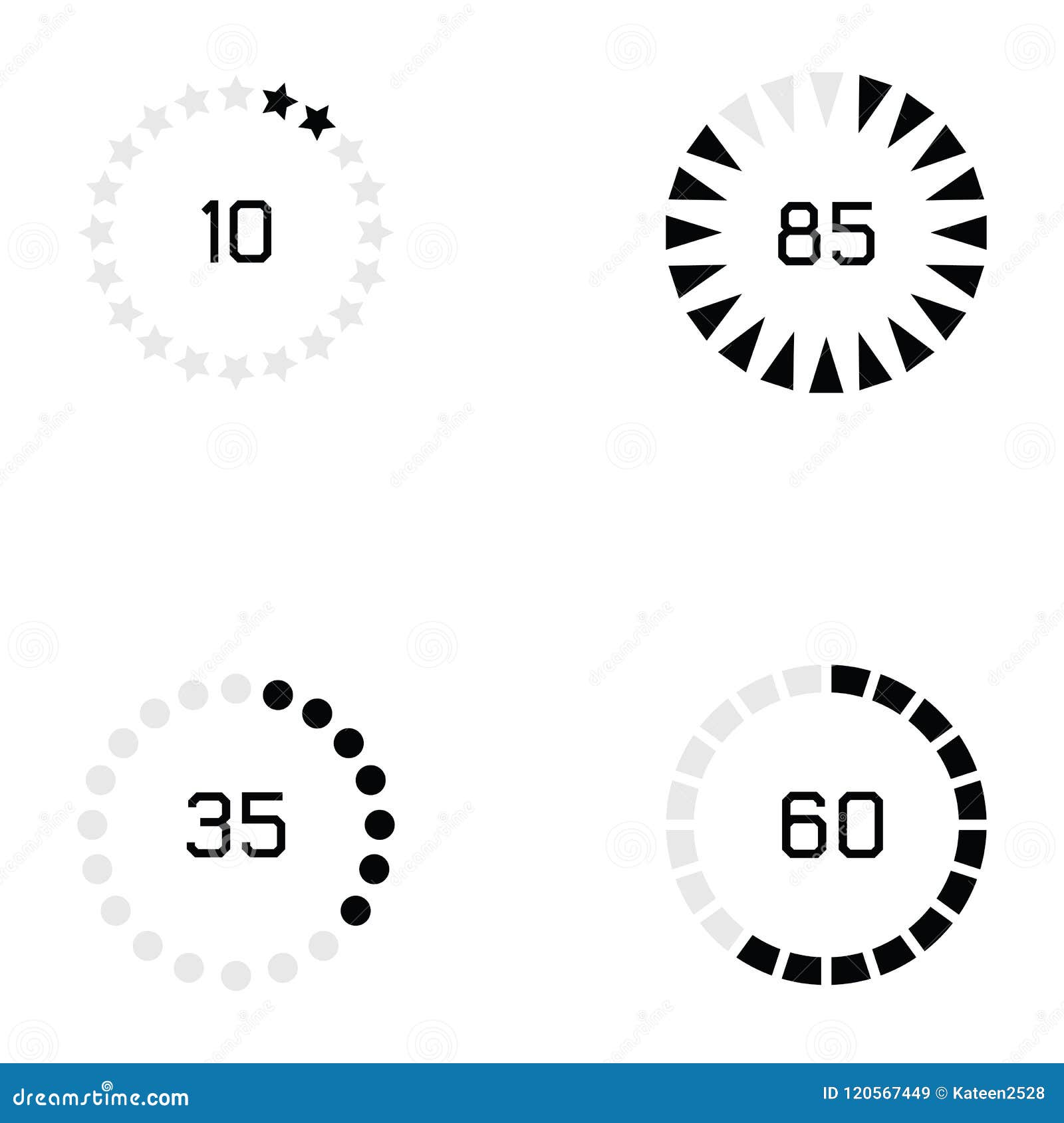Loading icon set stock vector. Illustration of shape - 120567449