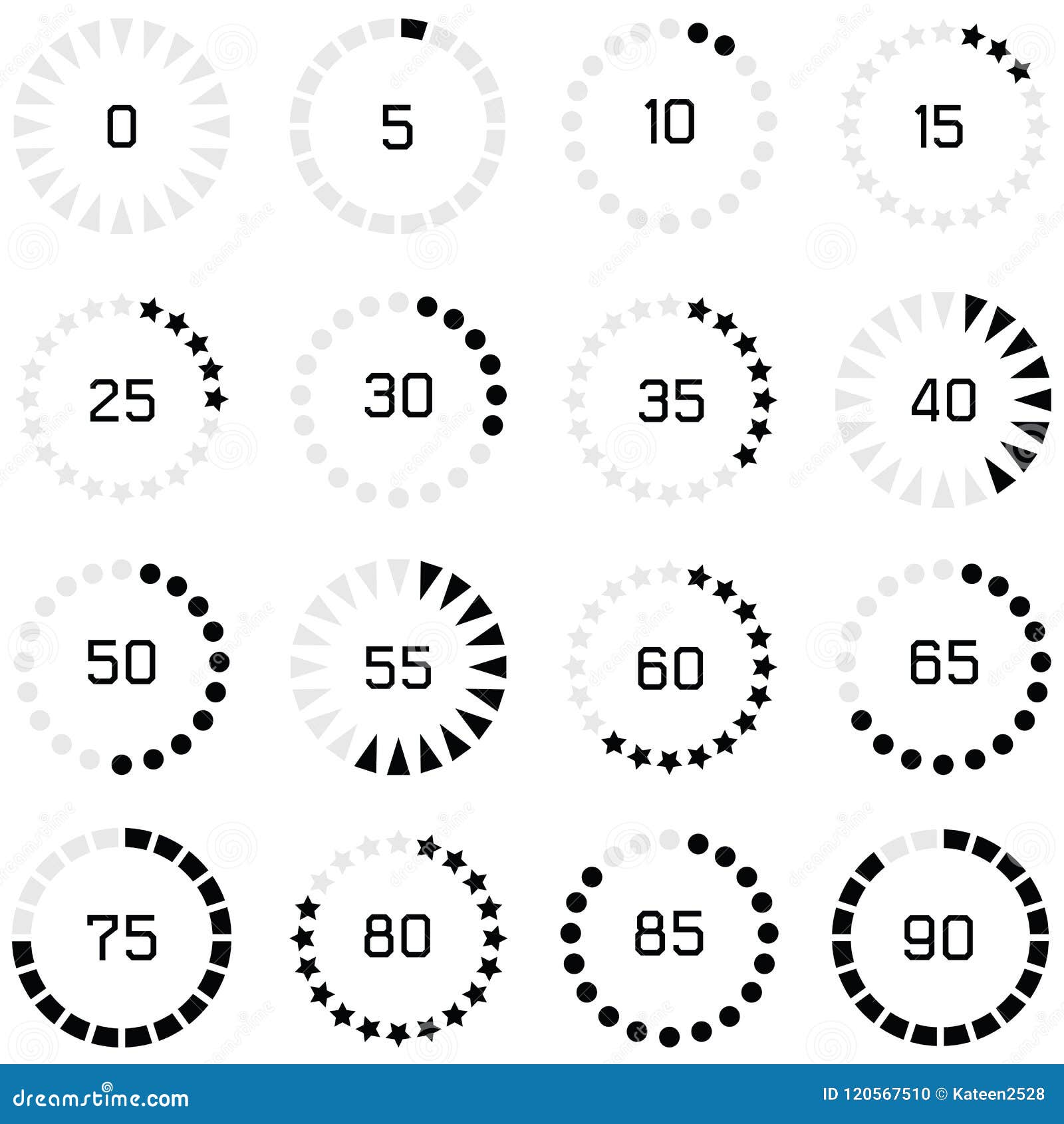 Loading icon set stock vector. Illustration of load - 120567510