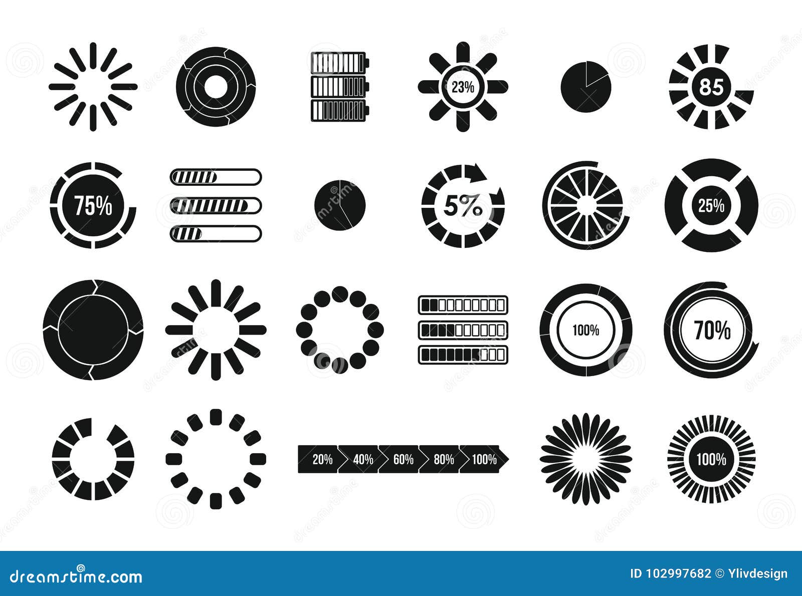 Loading Icon Set, Simple Style Stock Vector - Illustration of push ...