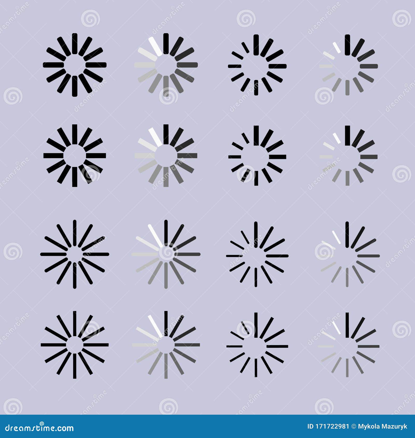 Loading Icon Vector Set Of Icon Buffer And Load Symbol Stock Vector