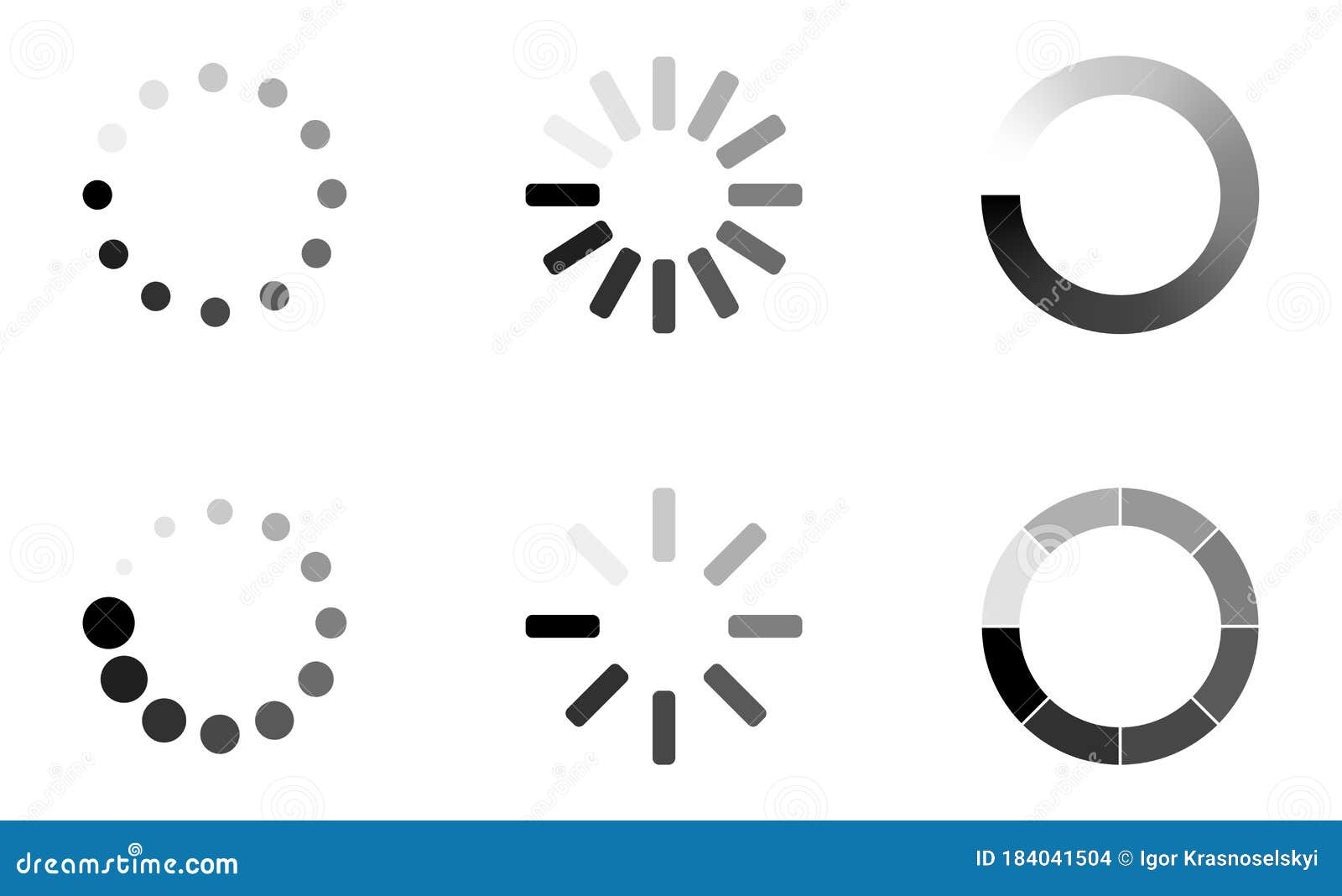Loading Icons. Load. Load Bar Icons. Set Of Loading Icon In A Row ...