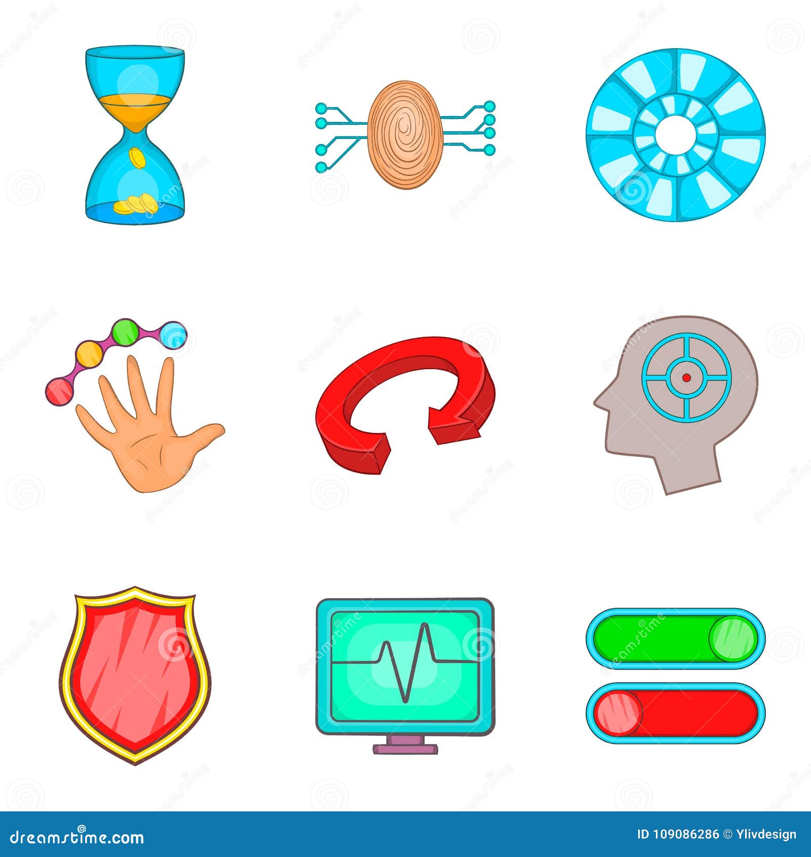 Loading Icons Set, Cartoon Style Stock Vector - Illustration of loading ...