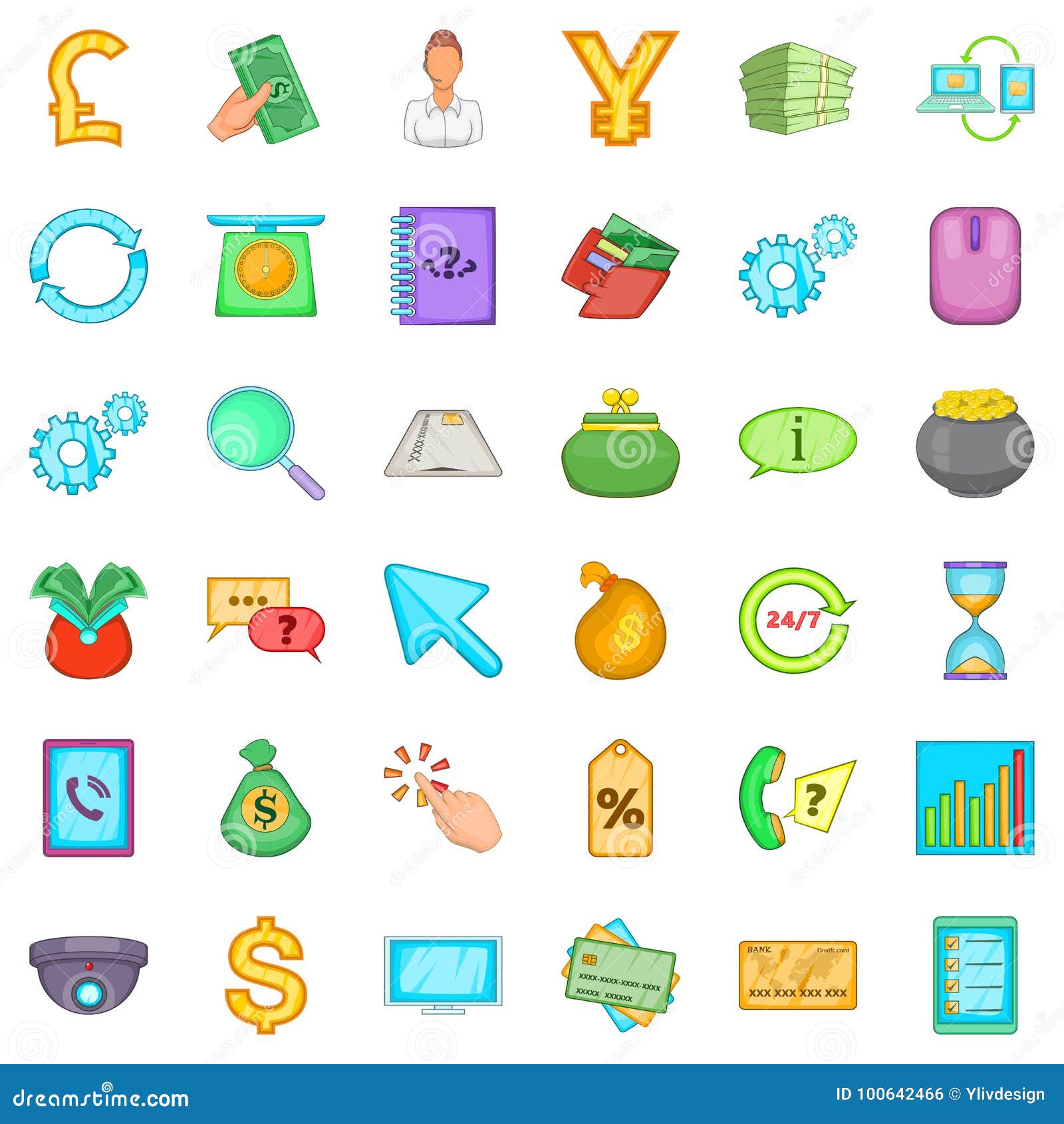Loading Icons Set, Cartoon Style Stock Vector - Illustration of object ...