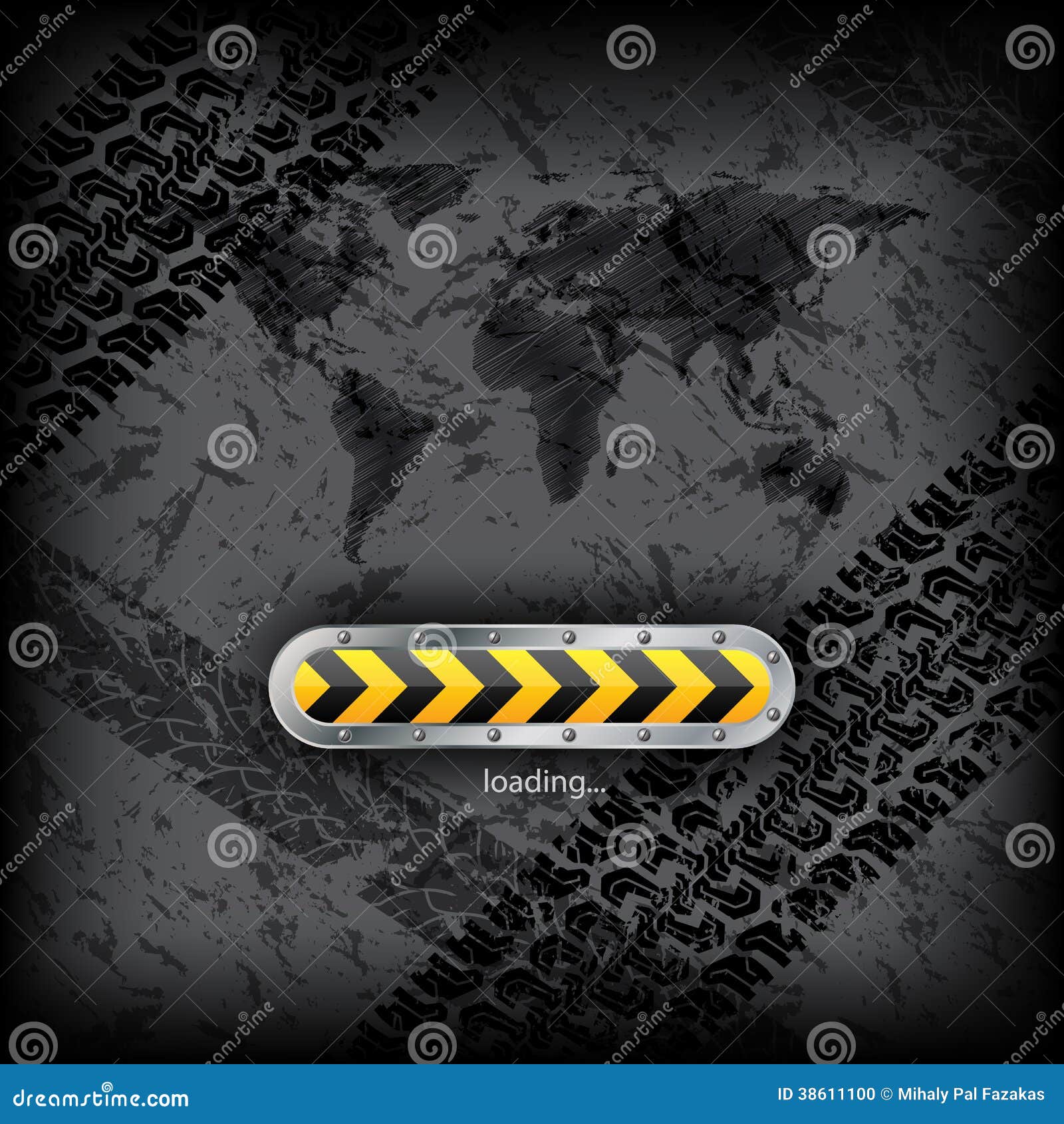Loading Industrial Interface with World Map Stock Illustration ...