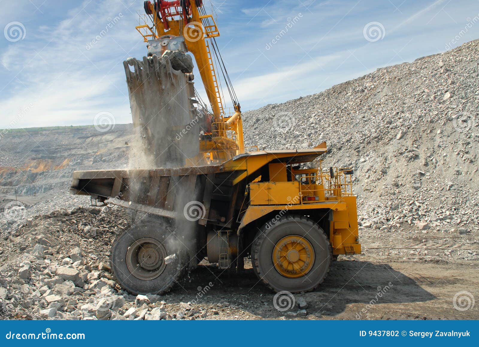 Loading of iron ore stock photo. Image of trucks, machine - 9437802