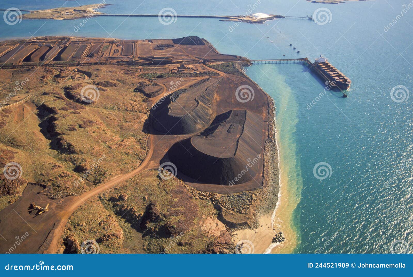 Loading Iron Ore on a Ship. Stock Image - Image of aerial, australia ...