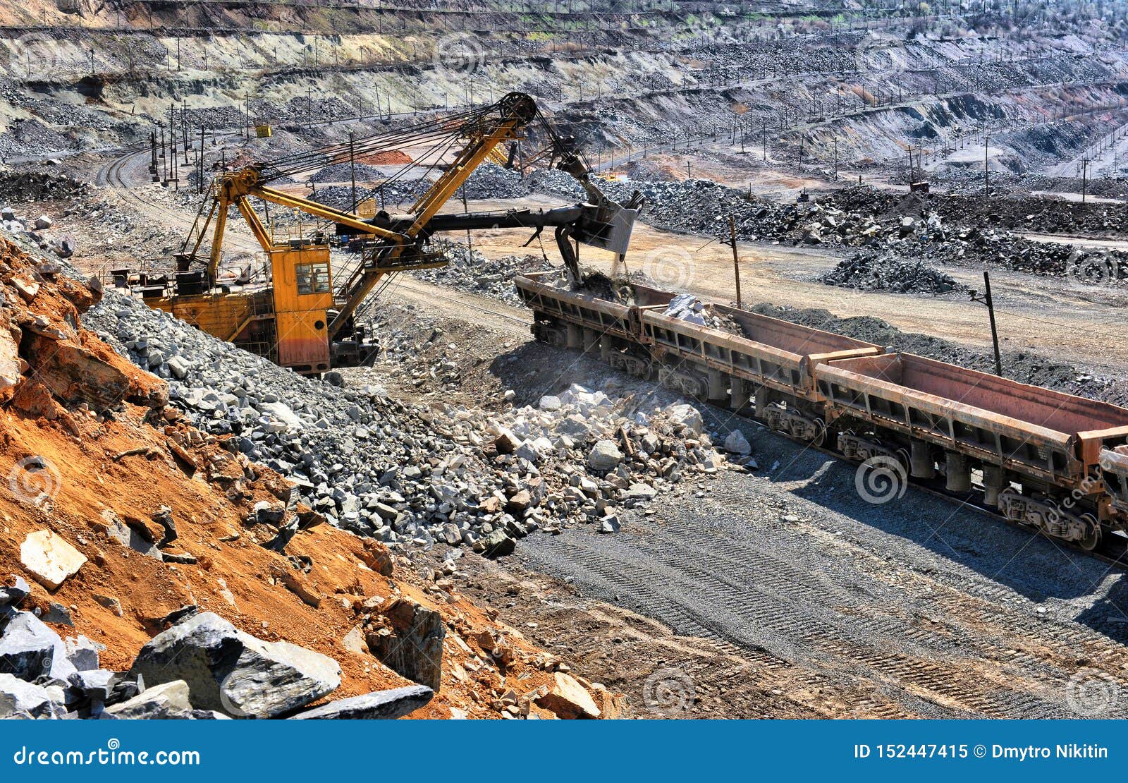 Loading of Iron Ore on the Train Stock Image - Image of force ...