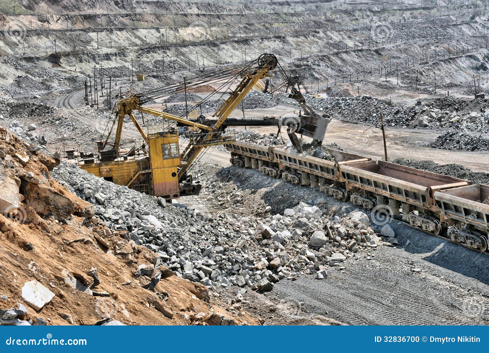 Loading of Iron Ore on the Train Stock Photo - Image of delivery, rail ...