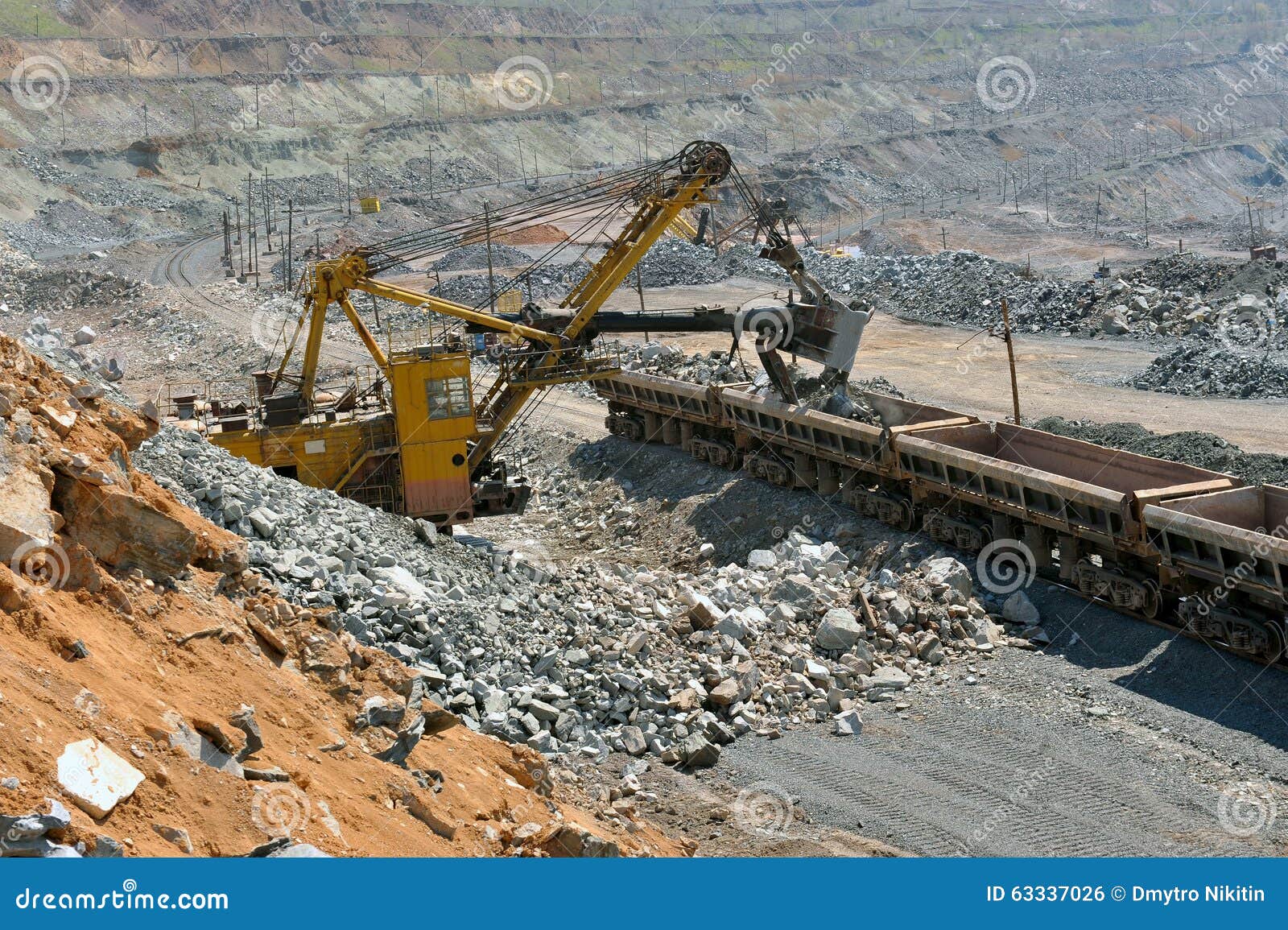 Loading of Iron Ore on the Train Stock Photo - Image of load, mining ...