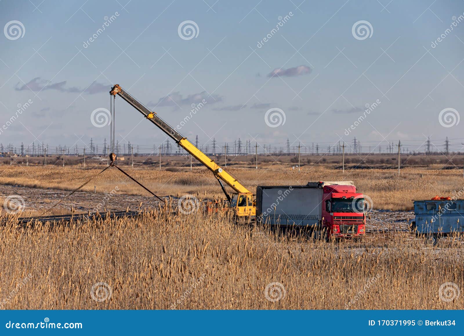 Loading Of Large-diameter Steel Pipes In The Steppe Using A Truck Crane ...
