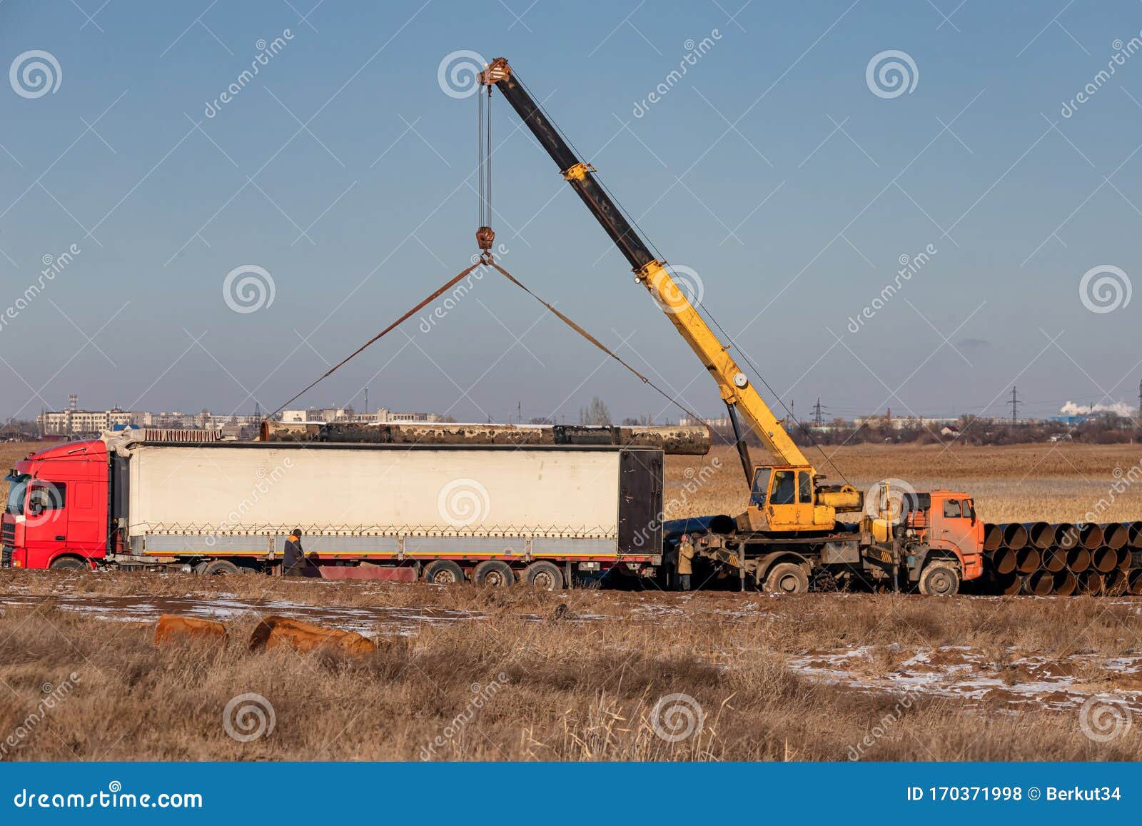 Loading of Large-diameter Steel Pipes in the Steppe Using a Truck Crane ...