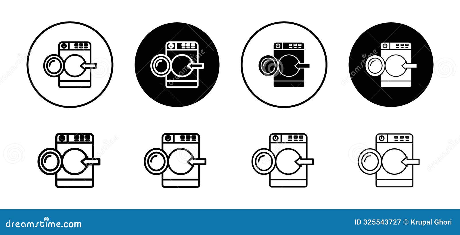 Loading Laundry Icon Vector Set Collection for Web Stock Vector ...