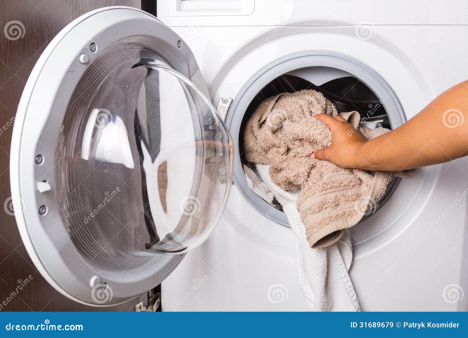 Loading Laundry To the Washing Machine Stock Image - Image of detergent ...