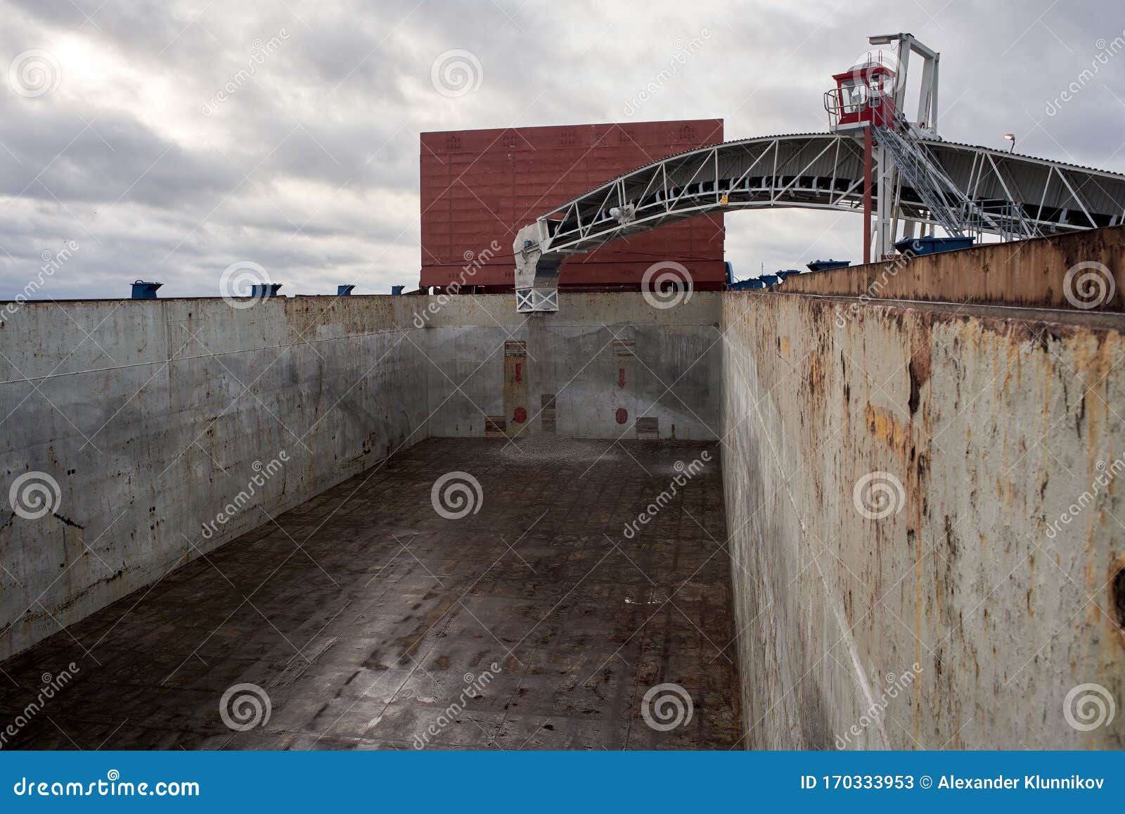 Loading of Limestone on Gotland, Sweden. Cargo Operation of Cargo Ship ...