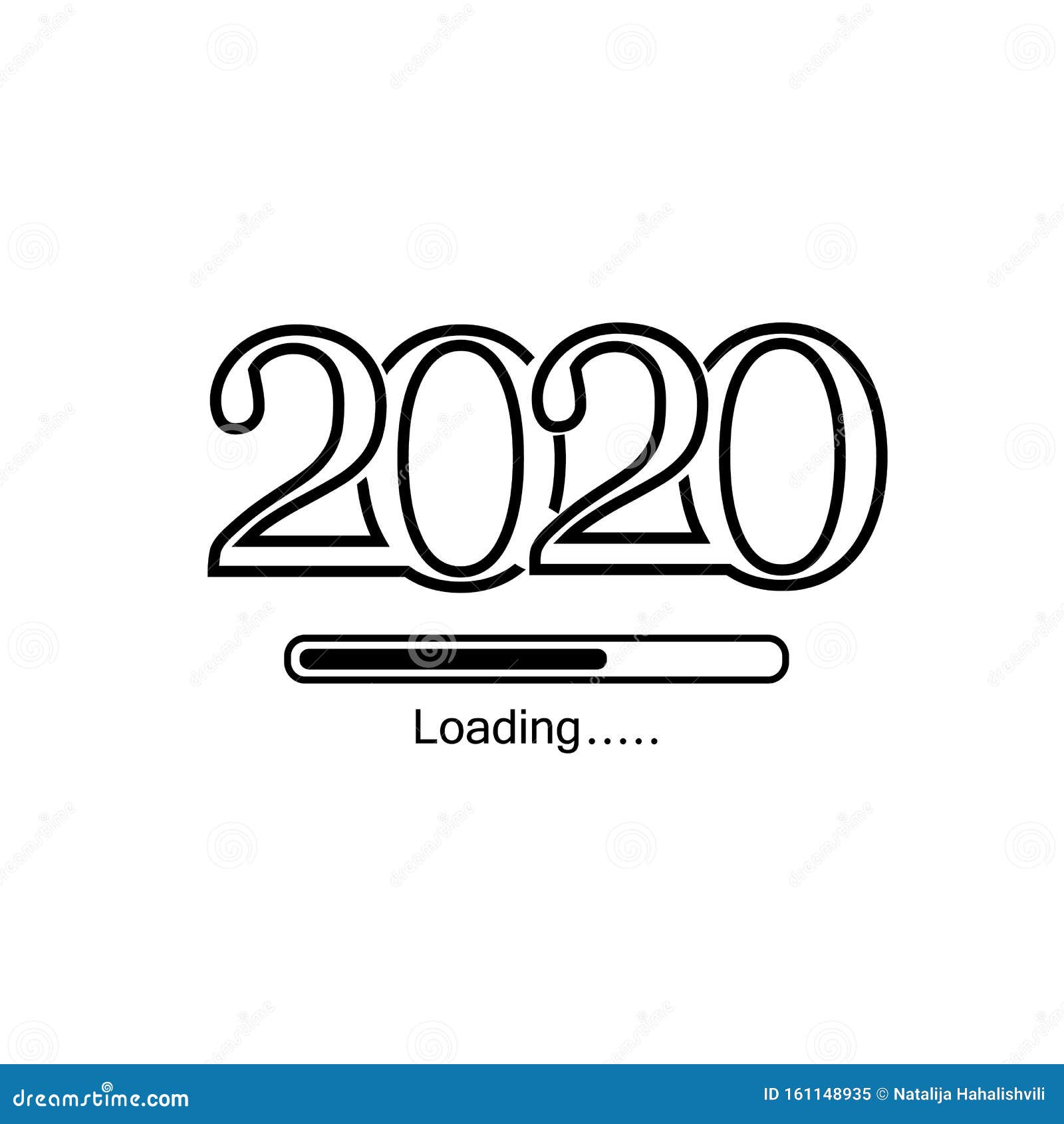 2020 Loading Line Icon. Merry Christmas and Happy New Year, Loading Bar ...