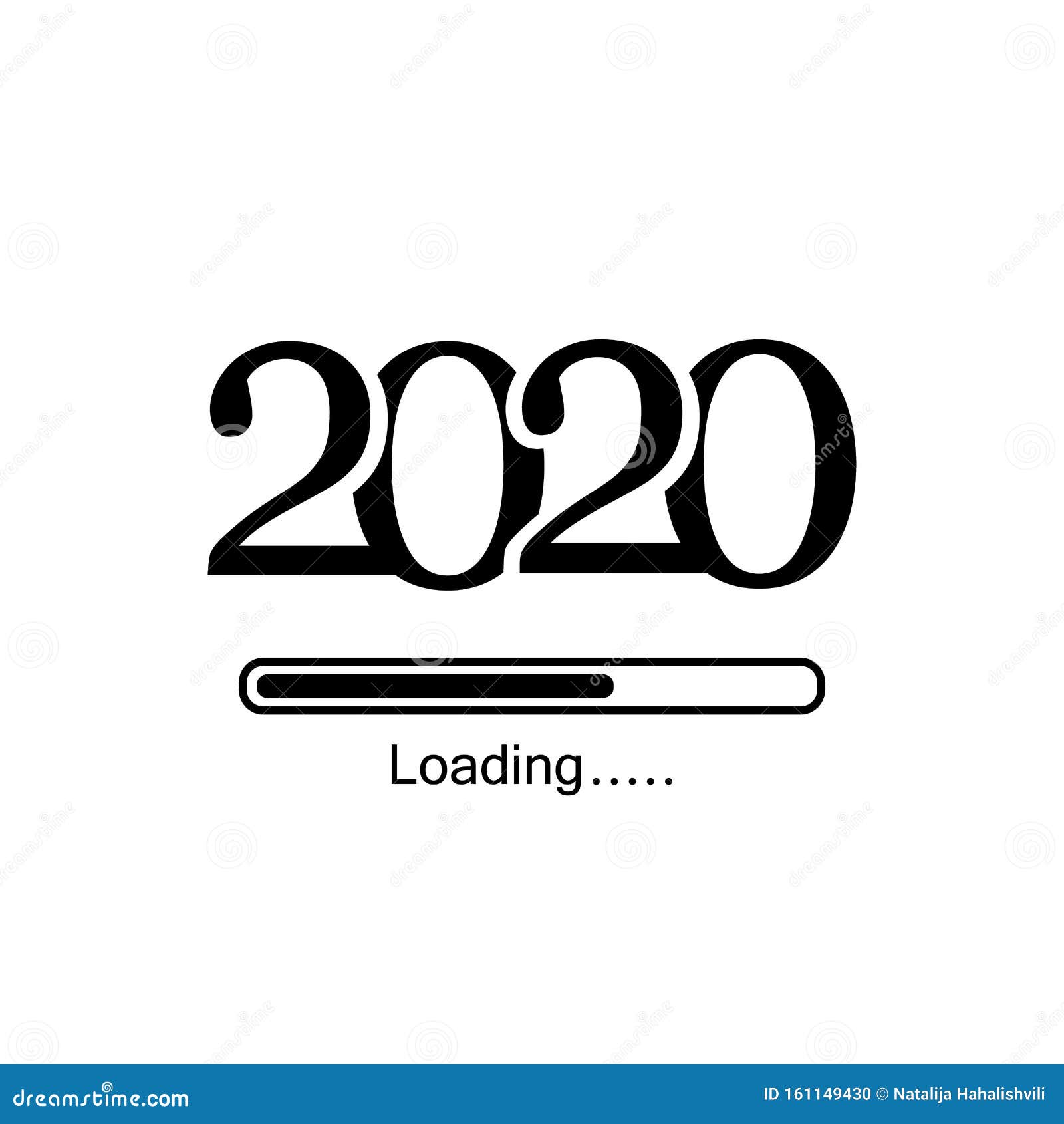 2020 Loading Line Icon. Merry Christmas and Happy New Year, Loading Bar ...