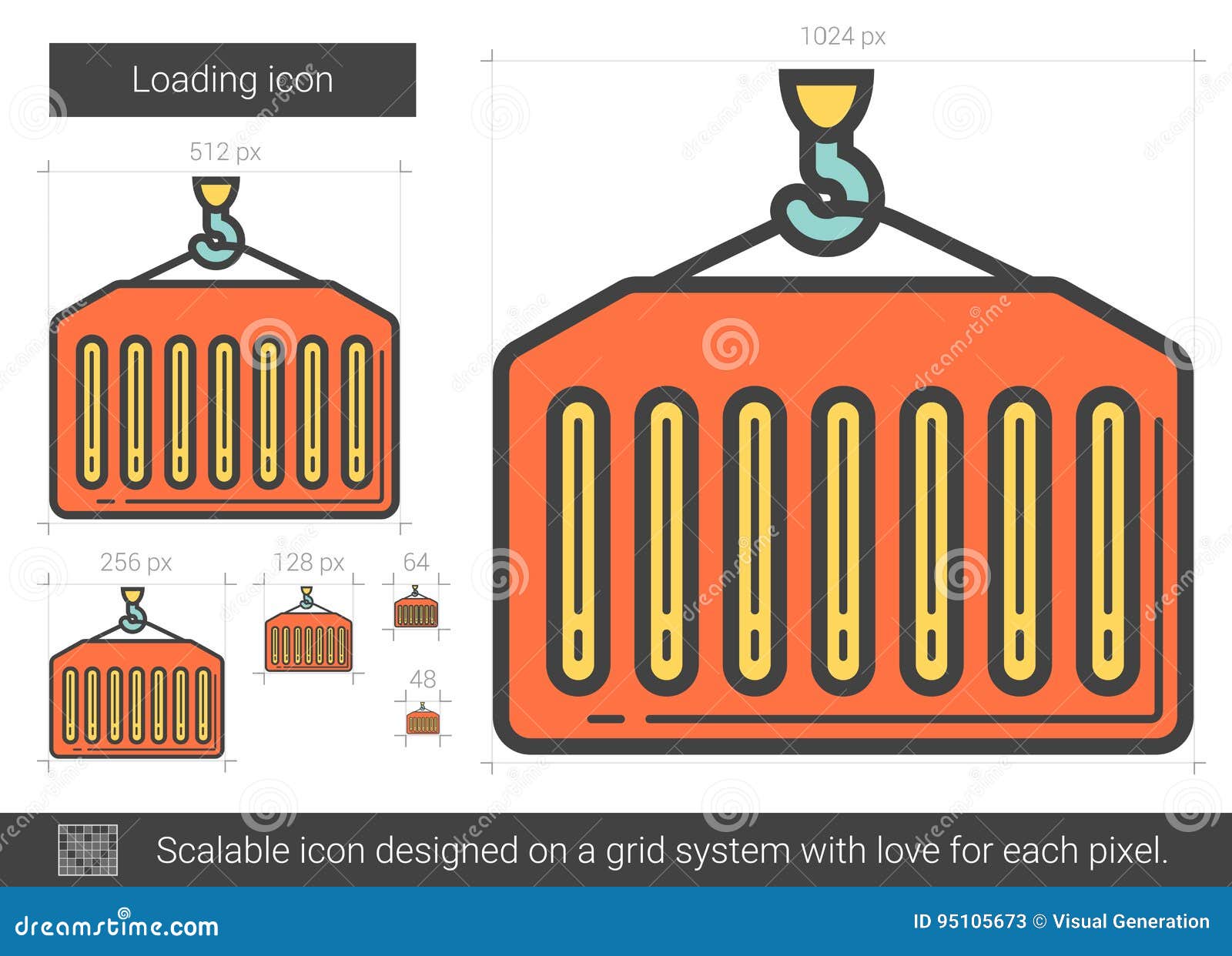 Loading line icon. stock vector. Illustration of isolated - 95105673