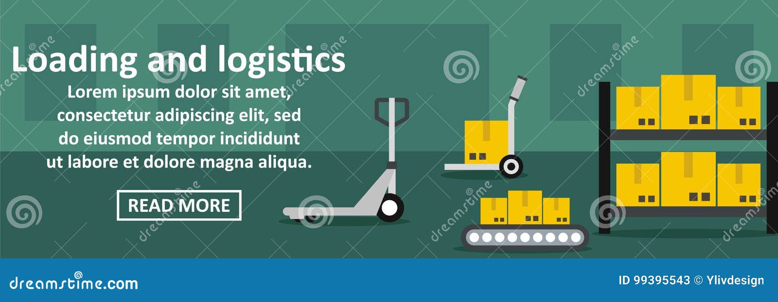 Loading and Logistics Banner Horizontal Concept Stock Vector ...