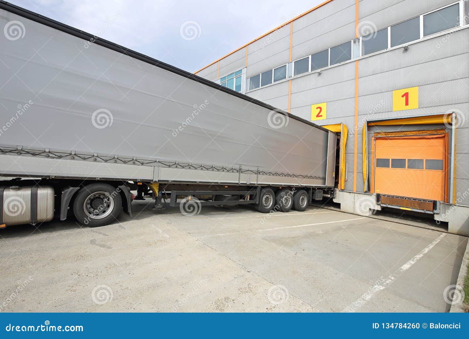 Loading Trailer Warehouse stock photo. Image of warehouse - 134784260