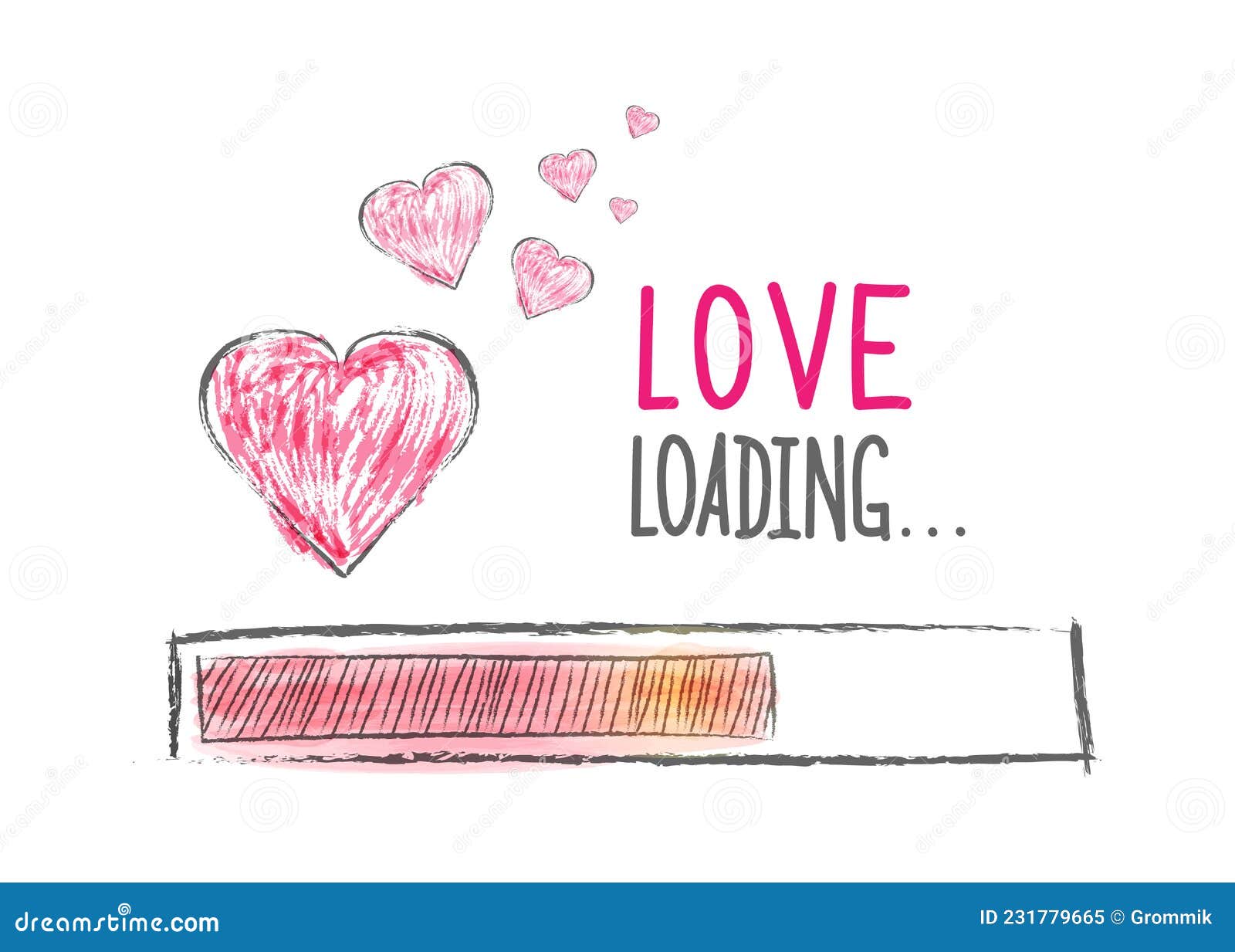 Loading Love. Love Load Progress Indicator Stock Vector - Illustration ...