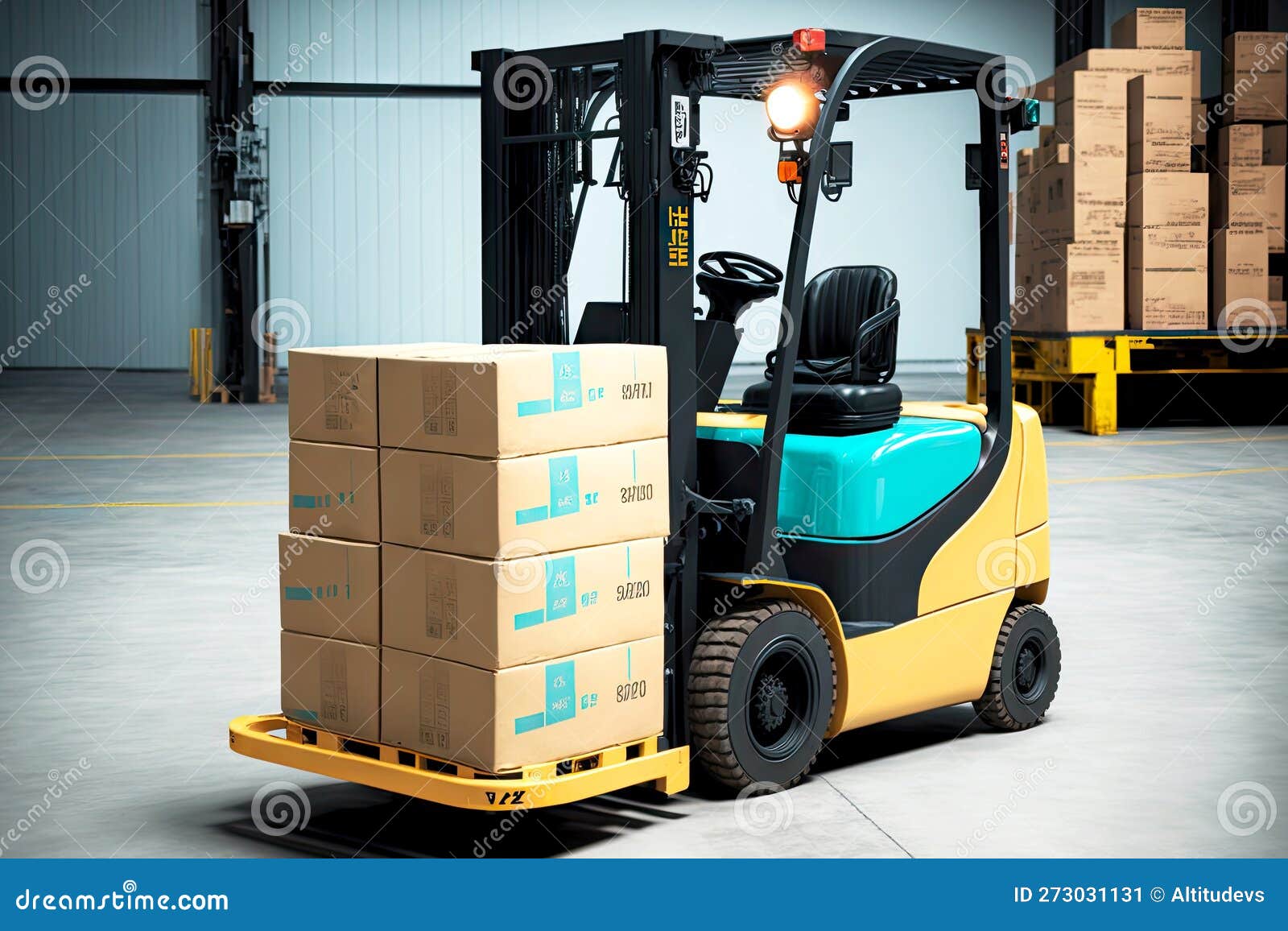 Loading Machine for Warehouse Logistics with Goods and Cargo Stock ...