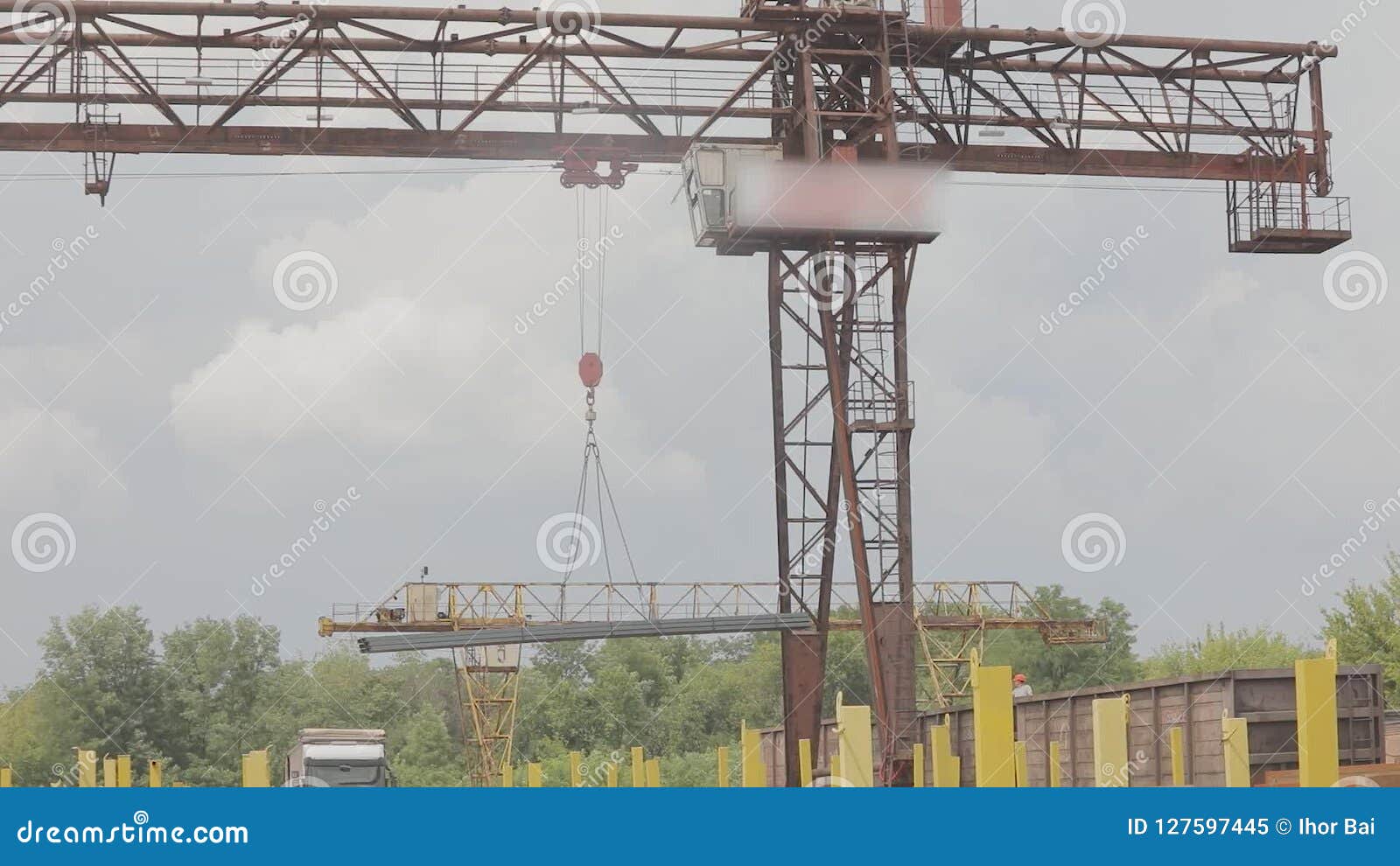 Loading of Metal Products by a Gantry Crane, Work of a Gantry Crane in ...