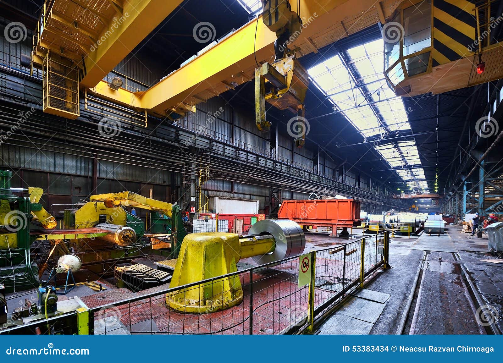 Loading of Metal on a Roll in the Plant Stock Photo - Image of packed ...