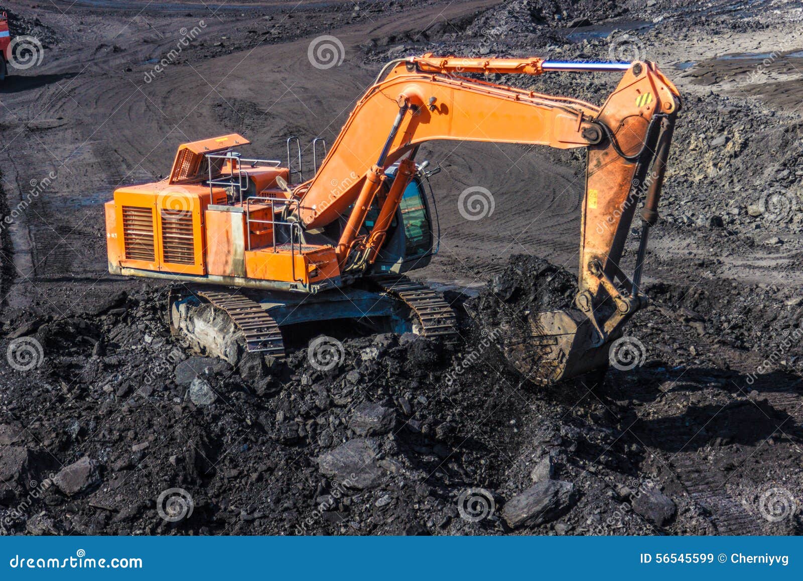 Loading mining trucks stock image. Image of dirt, construction - 56545599