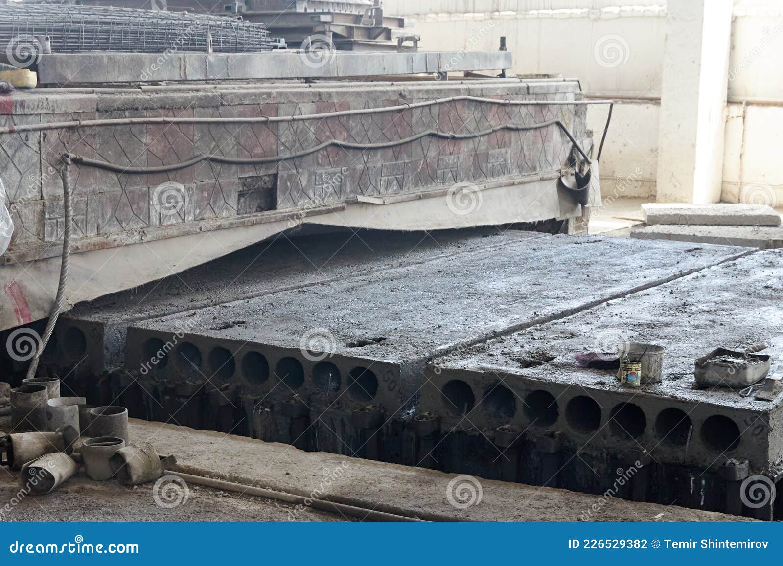 Loading of Molded Concrete Floor Slabs into the Steaming Chamber Stock ...