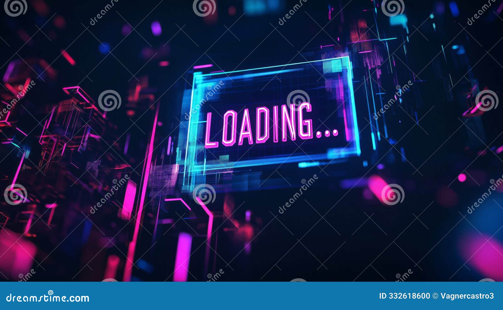 Loading.. stock illustration. Illustration of neon, design - 332618600