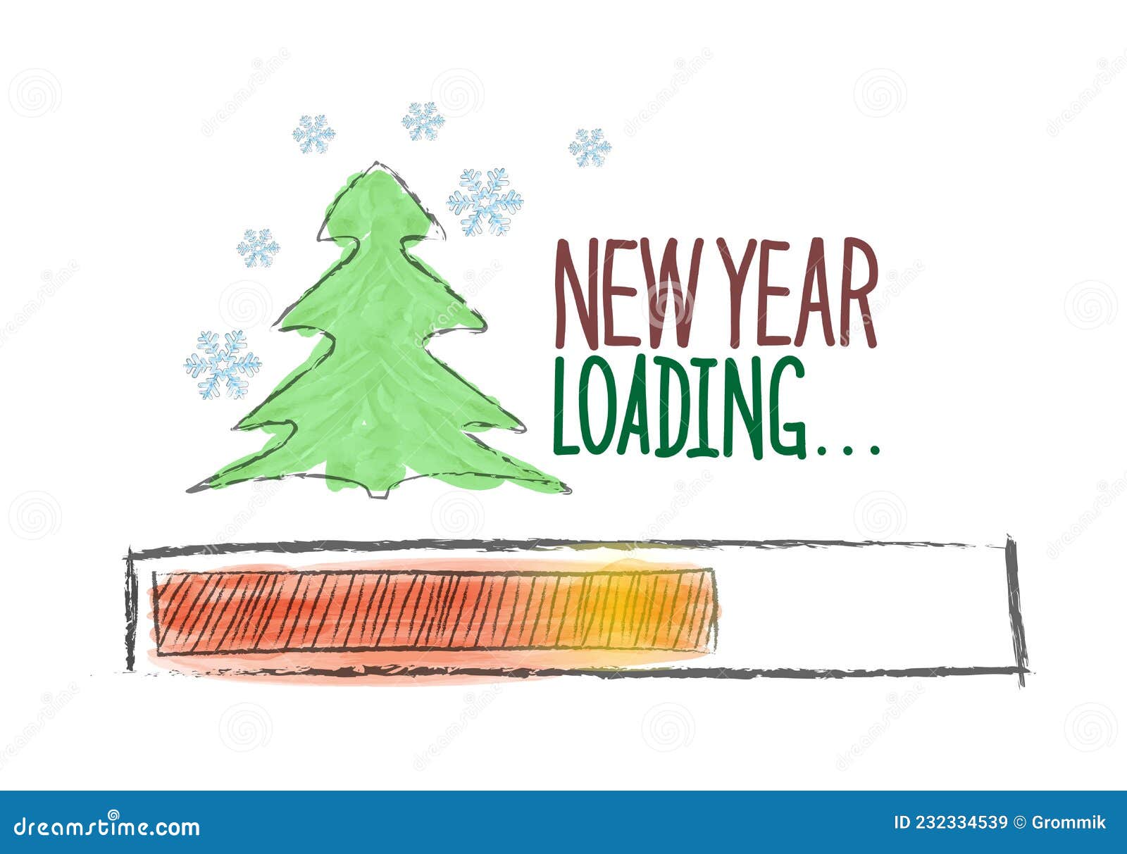 Loading New Year. the Load Progress Indicator is New Year Stock Vector ...