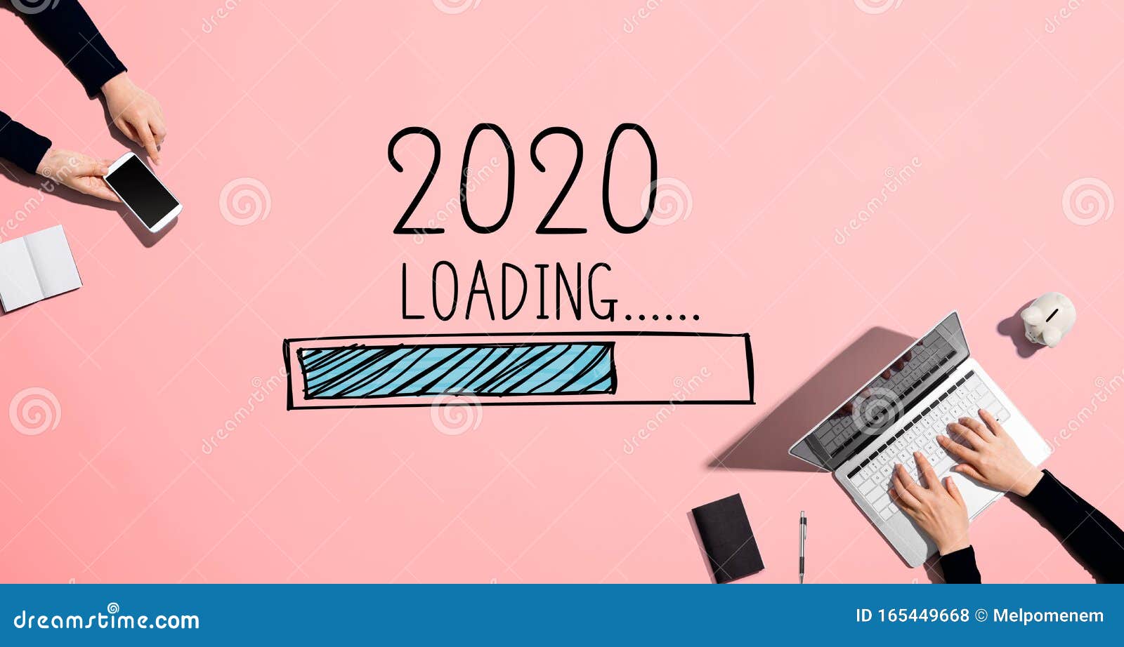 Loading New Year 2020 with People Working Together Stock Photo - Image ...