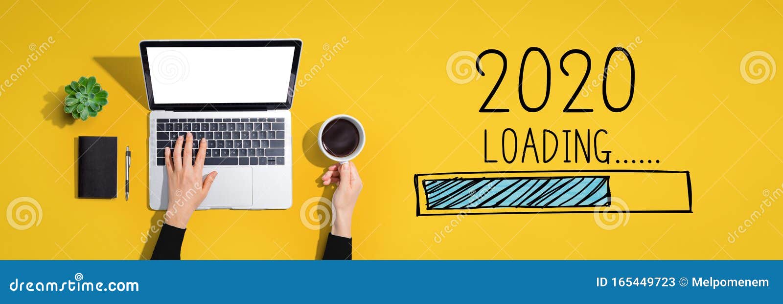 Loading New Year 2020 with Person Using Laptop Computer Stock Image ...