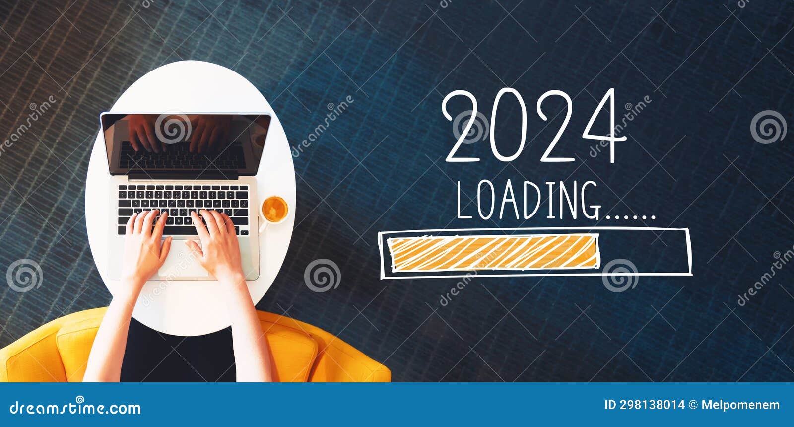 Loading New Year 2024 with Person Using a Laptop Stock Photo - Image of ...