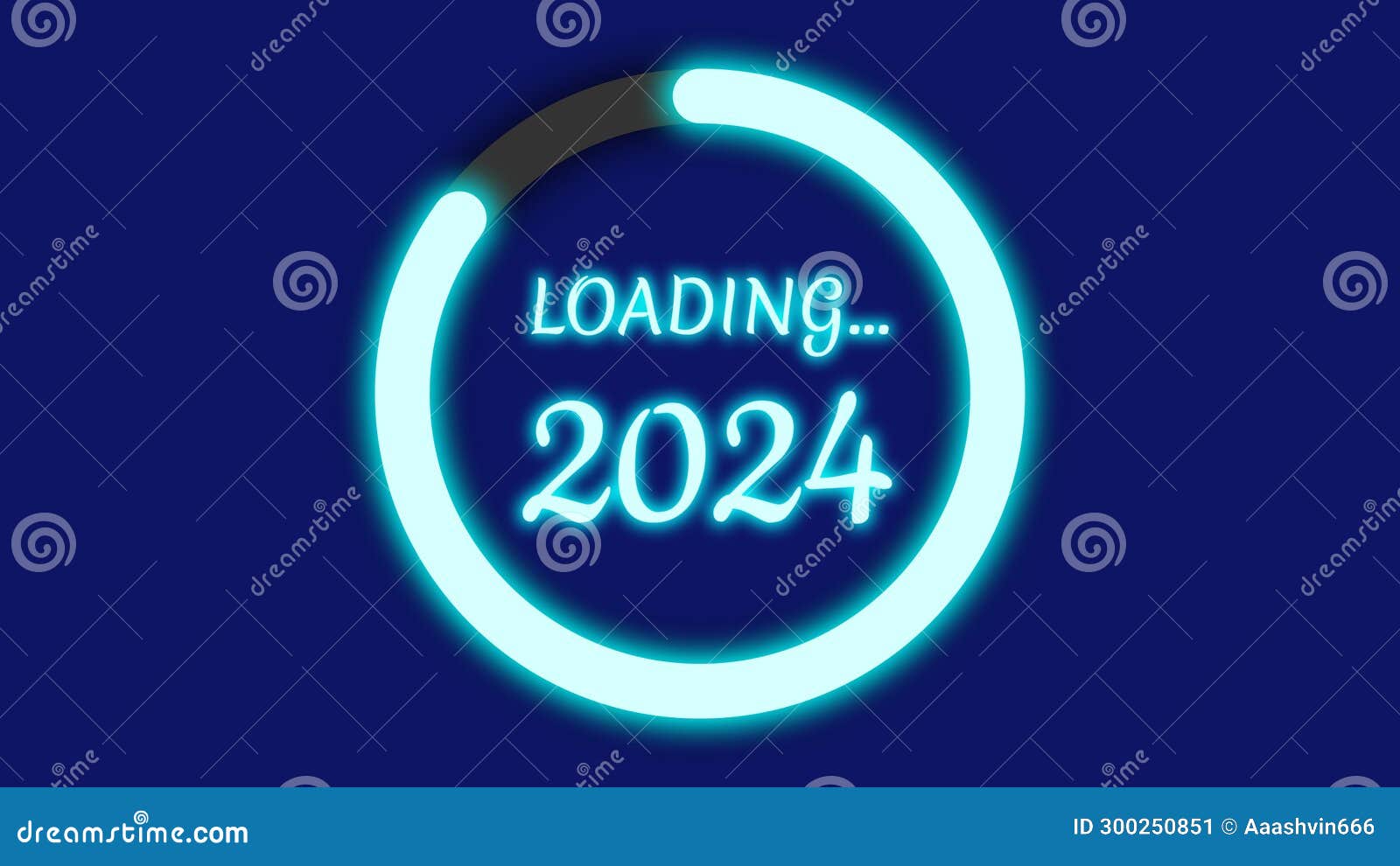 Loading New Year 2024 Progress Illustration in Bright Blue Light Stock ...