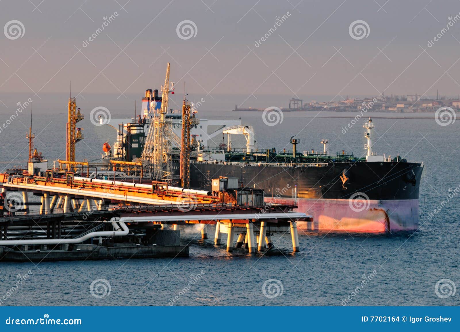 Loading oil supertanker stock photo. Image of port, tanker - 7702164